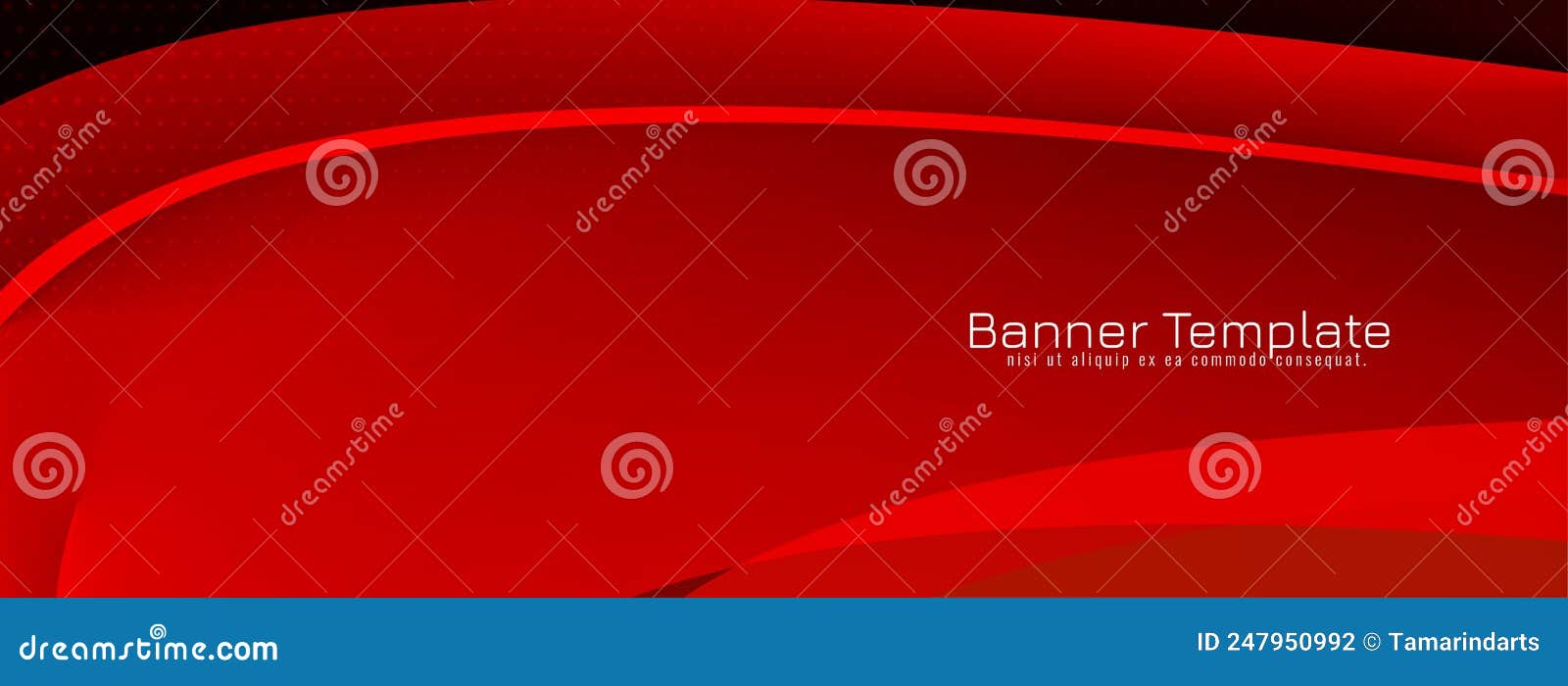 Modern Elegant Wave Style Red Color Banner Design Stock Vector ...