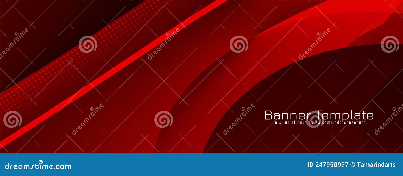 Modern Elegant Wave Style Red Color Banner Design Stock Vector ...