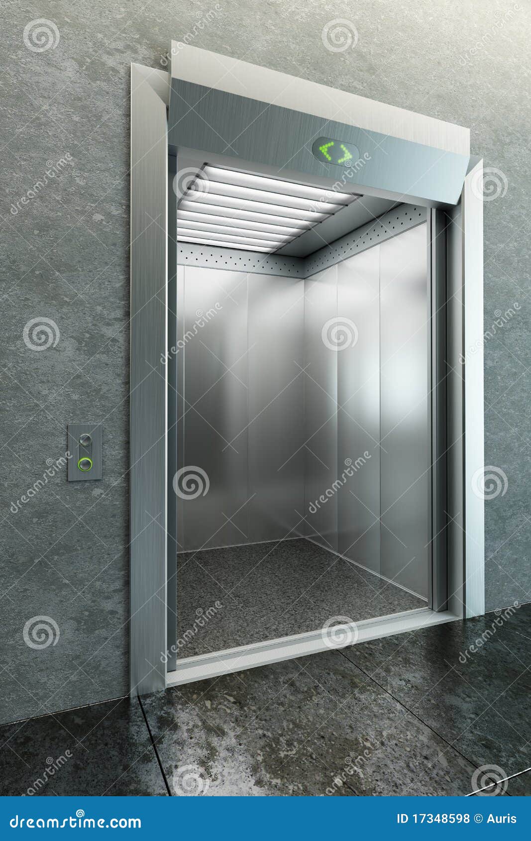 Modern Elevator With Closed Doors In Office Lobby, 3d Stock Photo ...