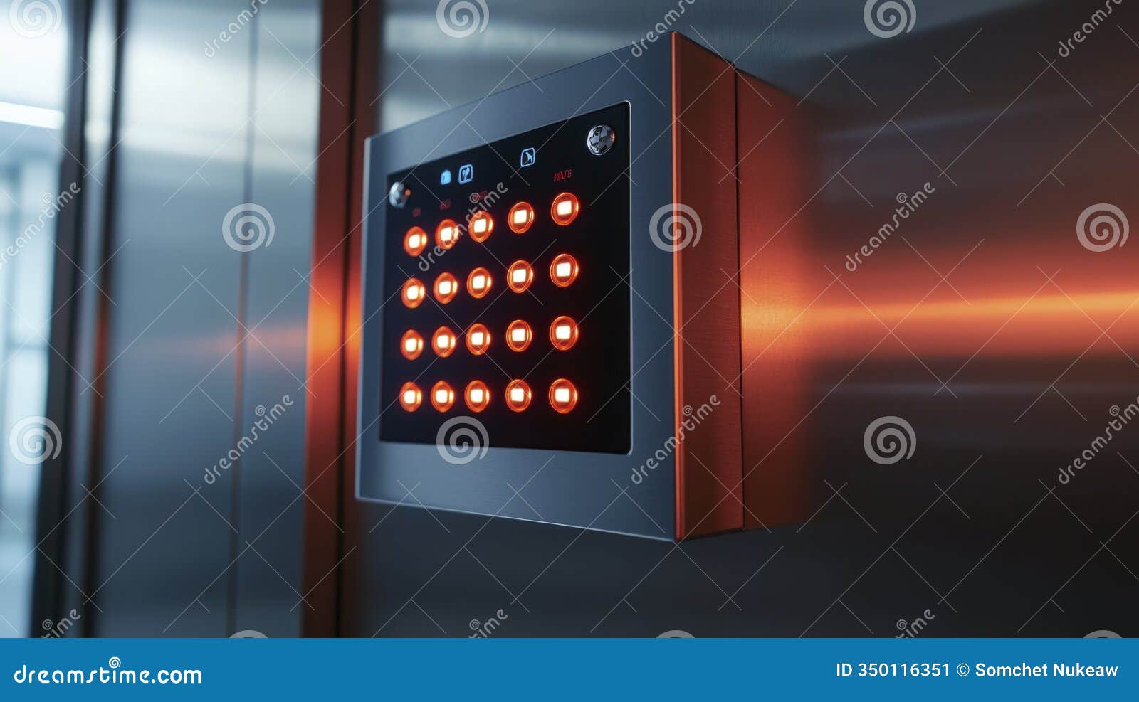 Modern Elevator Access Control Panel with Led Indicator Enhancing ...