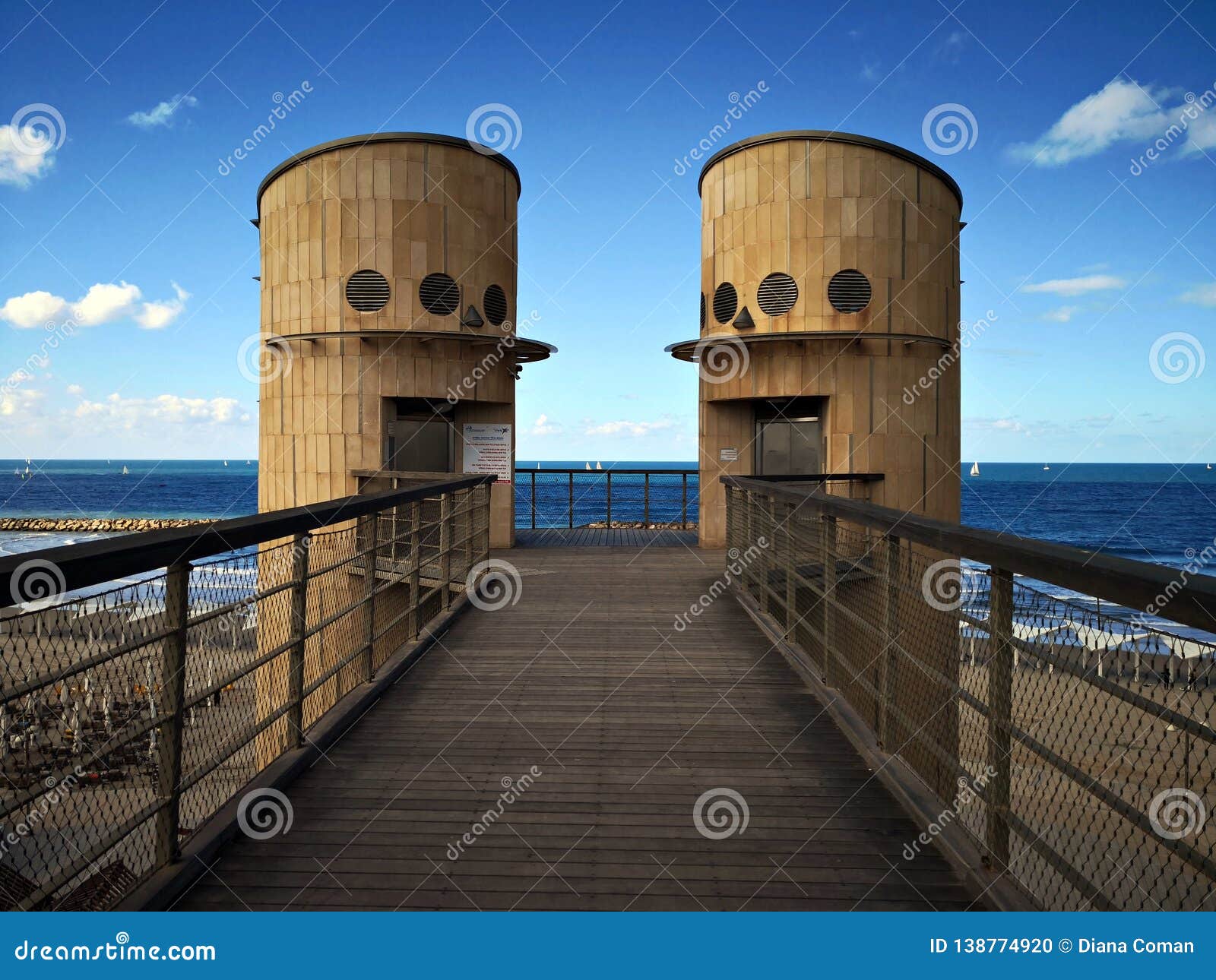 Modern Elevator at the Beach Stock Photo - Image of elevate, blue ...
