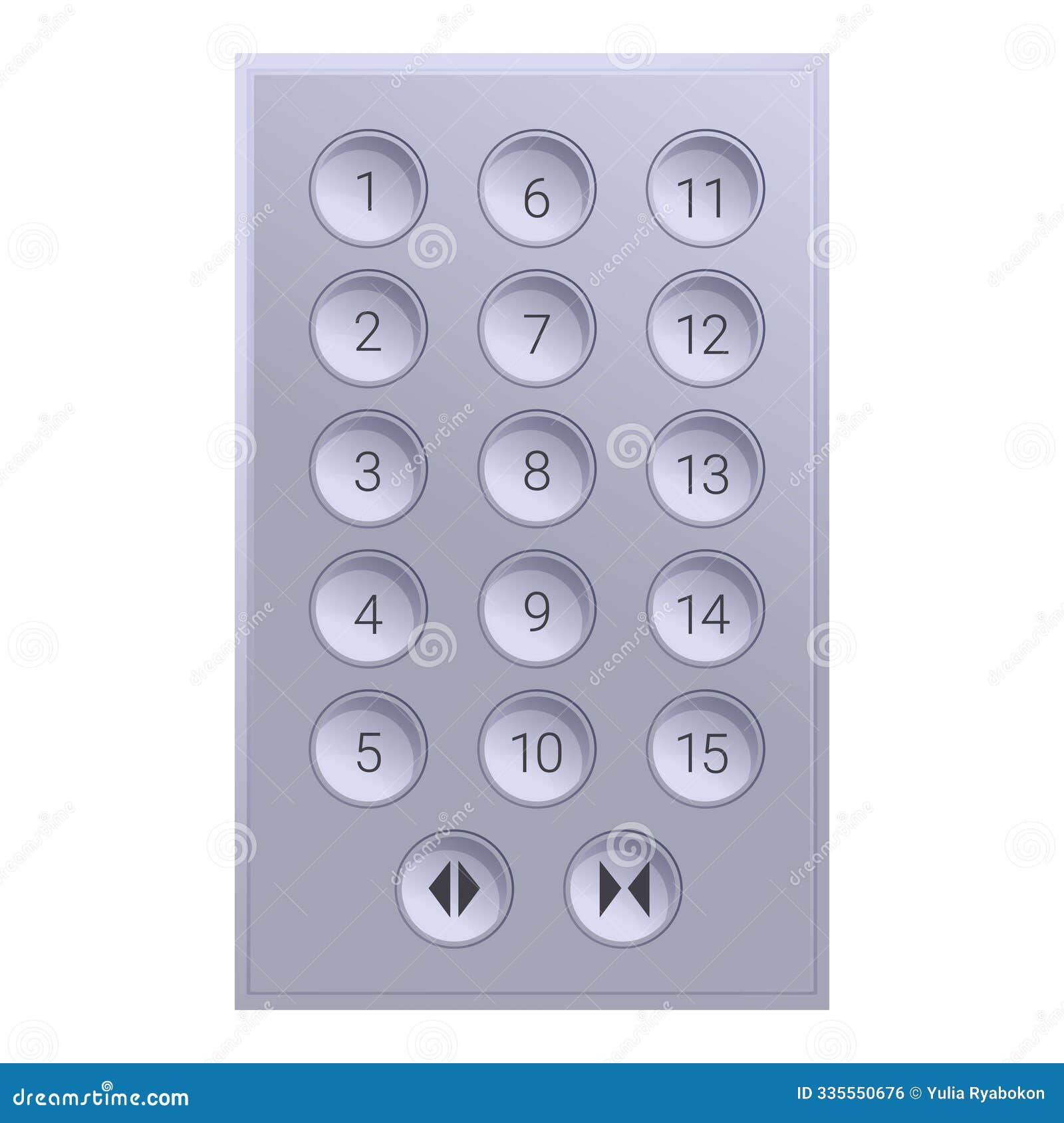 Modern Elevator Button Panel Showing Floor Numbers Stock Illustration ...