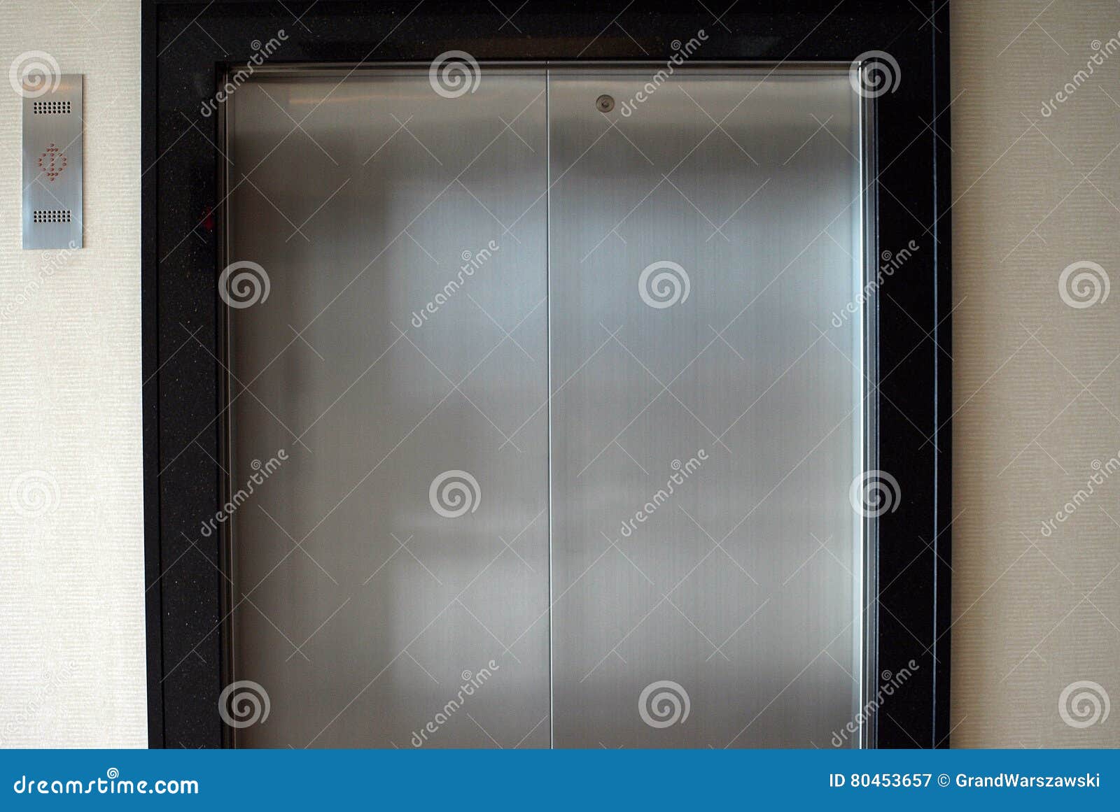 Modern Elevator with Closed Doors Stock Image - Image of concrete ...