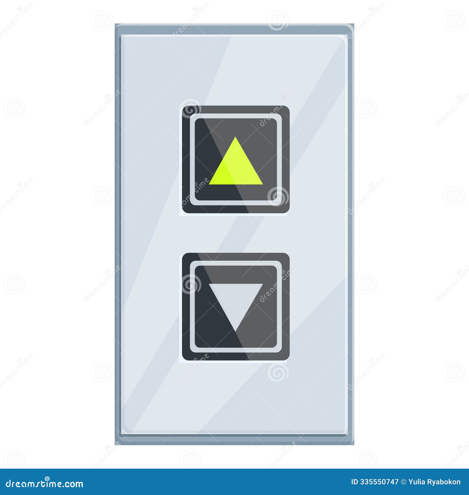 Modern Elevator Control Panel with Glowing Up Button Stock Illustration ...