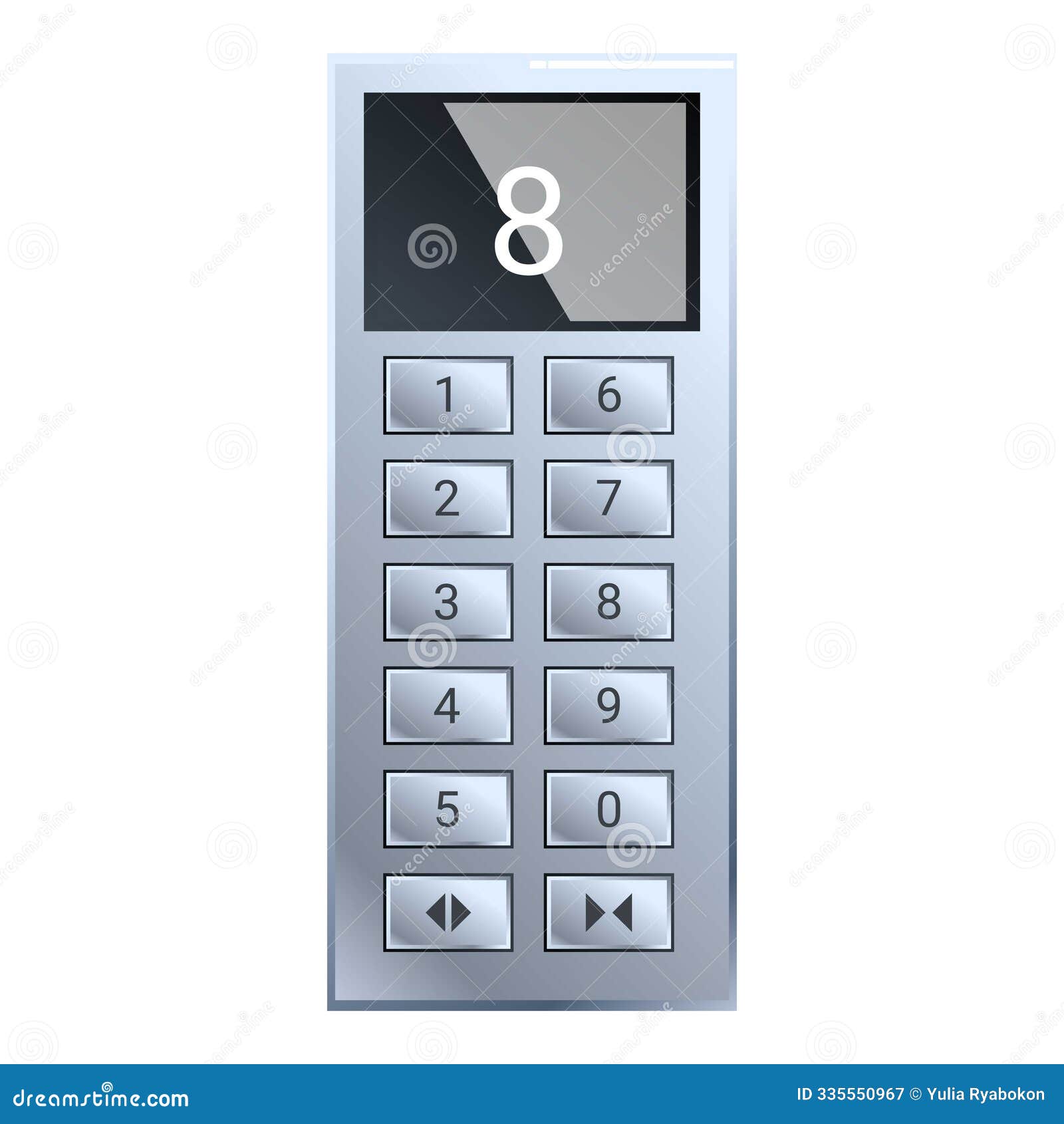 Modern Elevator Control Panel Showing Floor Eight Stock Illustration ...