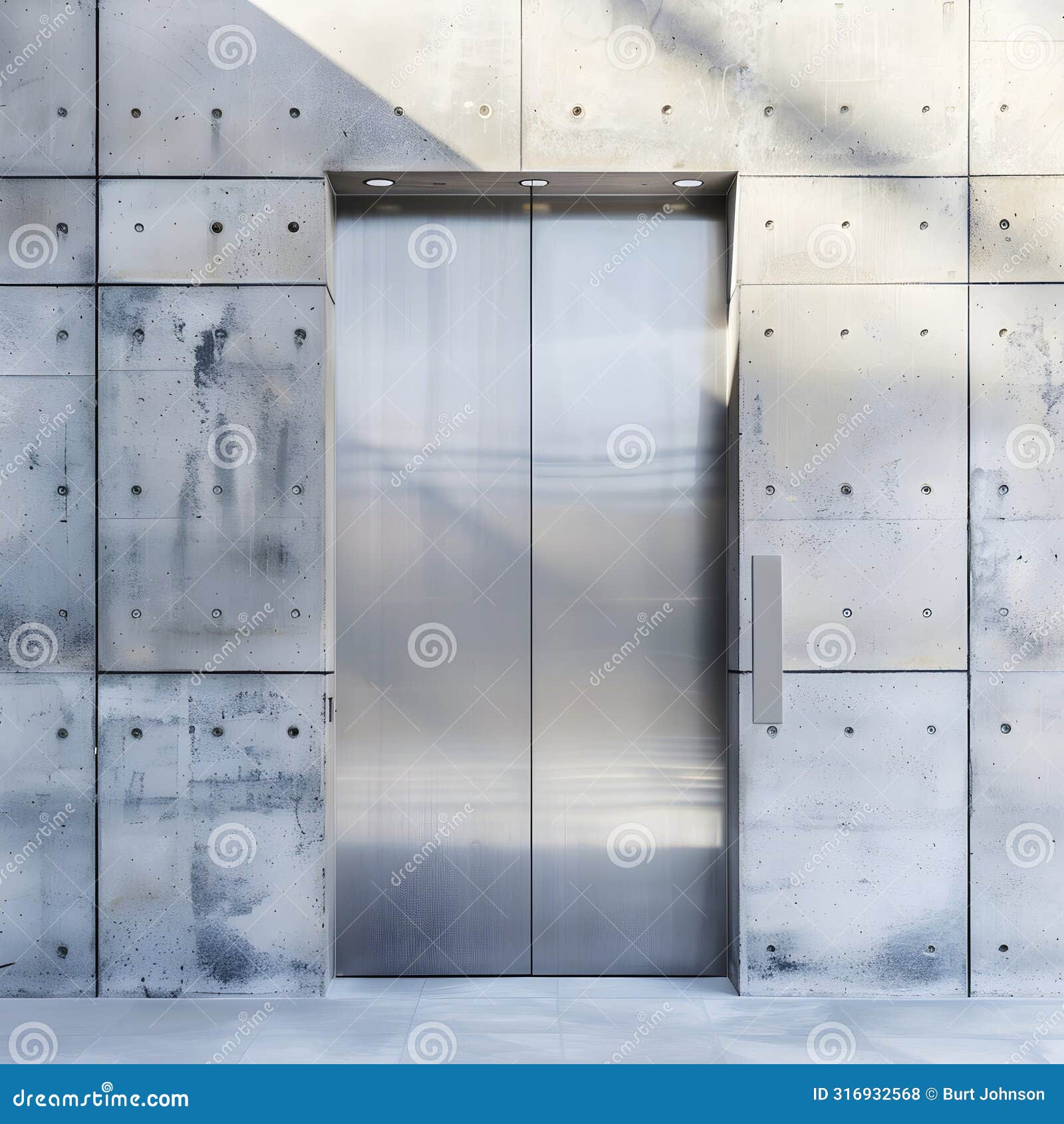 Modern Elevator Doors on Concrete Wall Stock Photo - Image of design ...