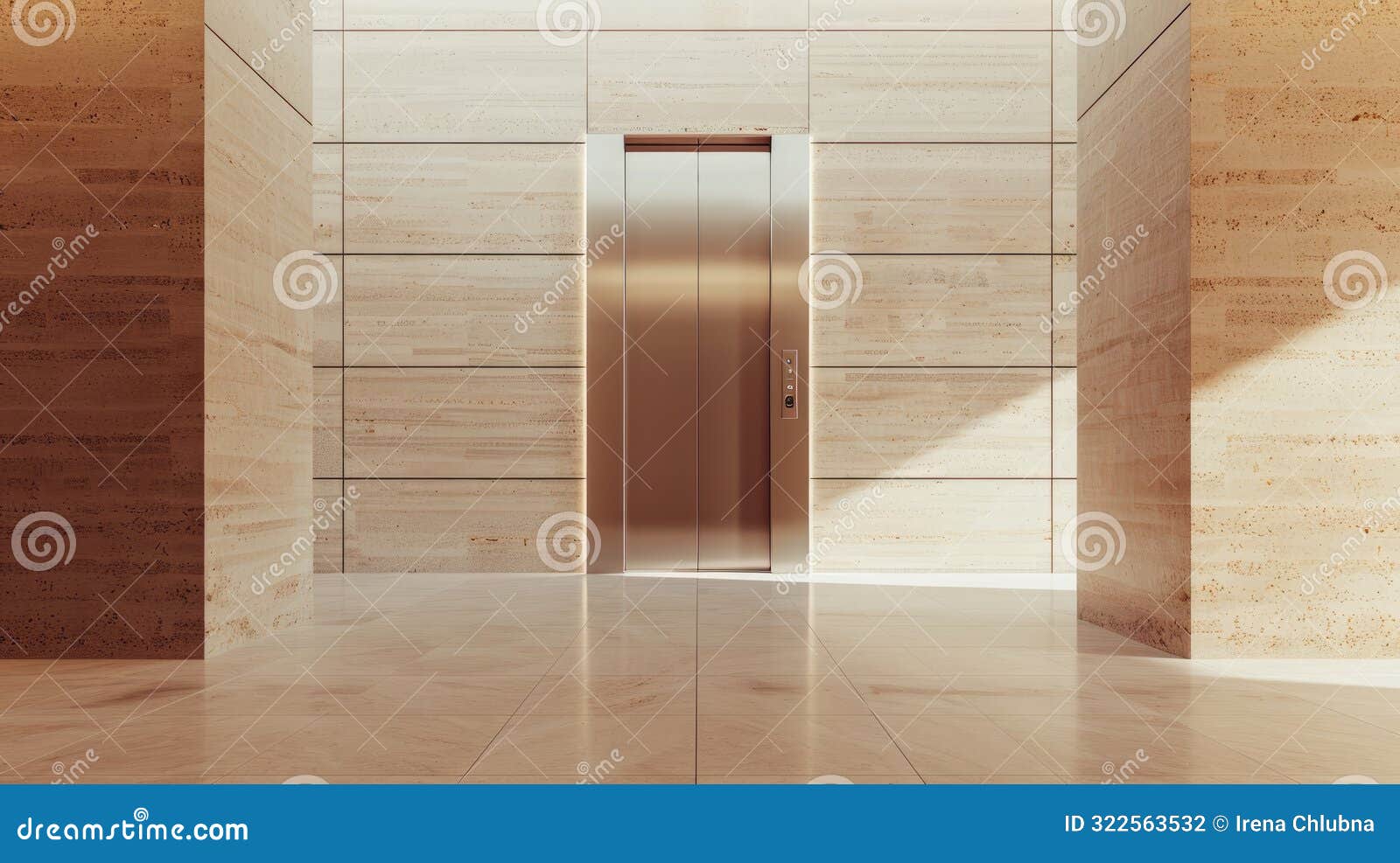 Modern Elevator Doors in a Luxurious Building Stock Illustration - Illustration of reflection ...