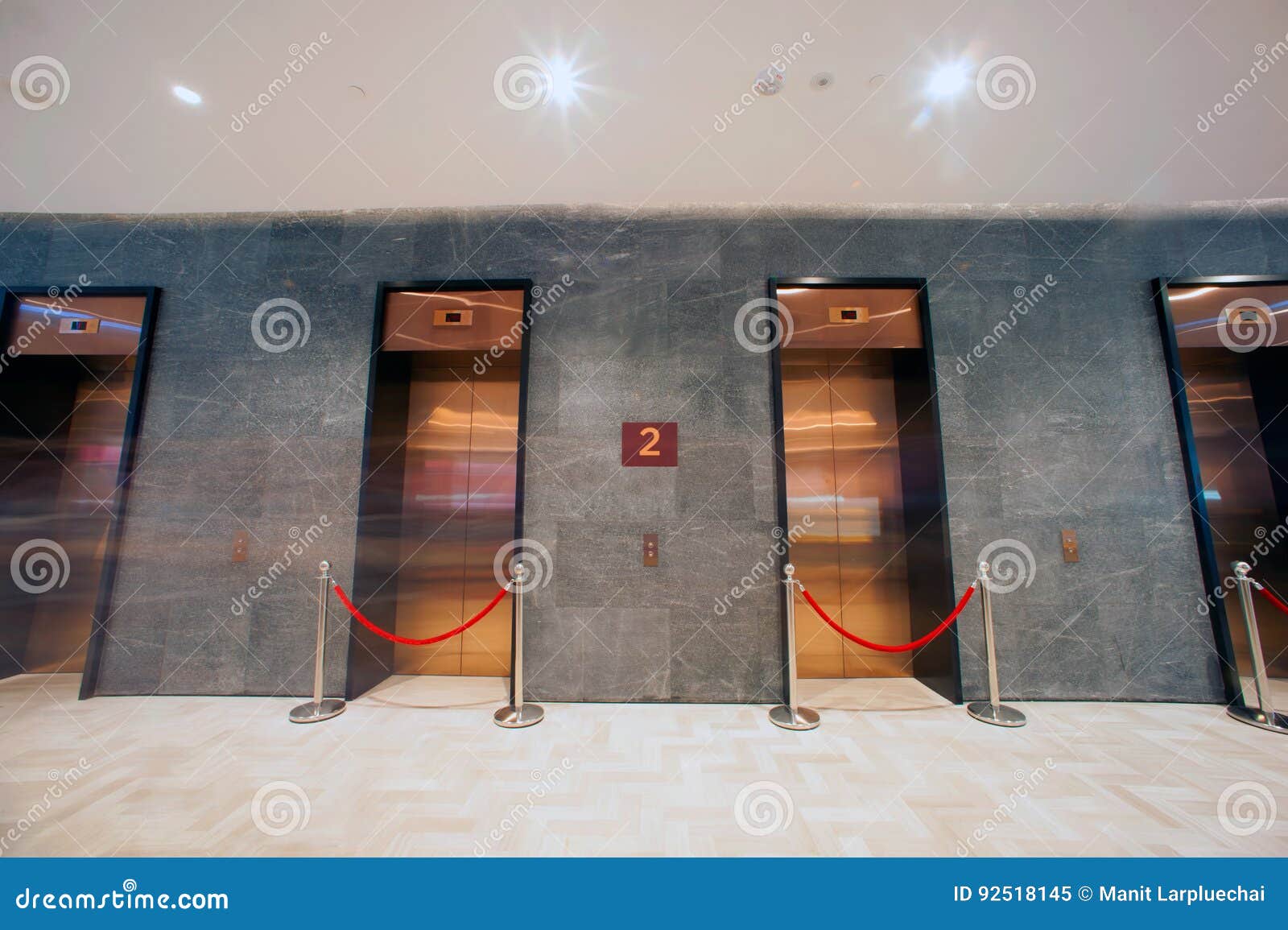Modern Elevator in Minimalist Concrete Building. Stock Image - Image of ...