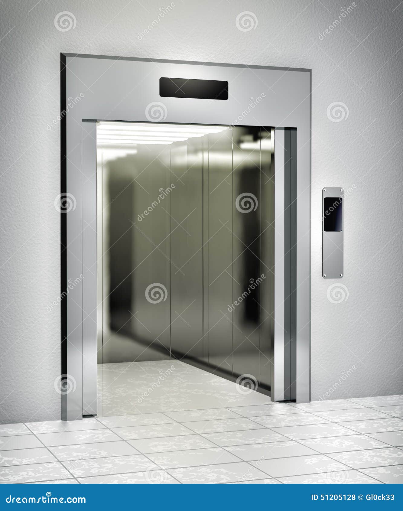 Modern Elevator with Opened Door Stock Illustration - Illustration of ...