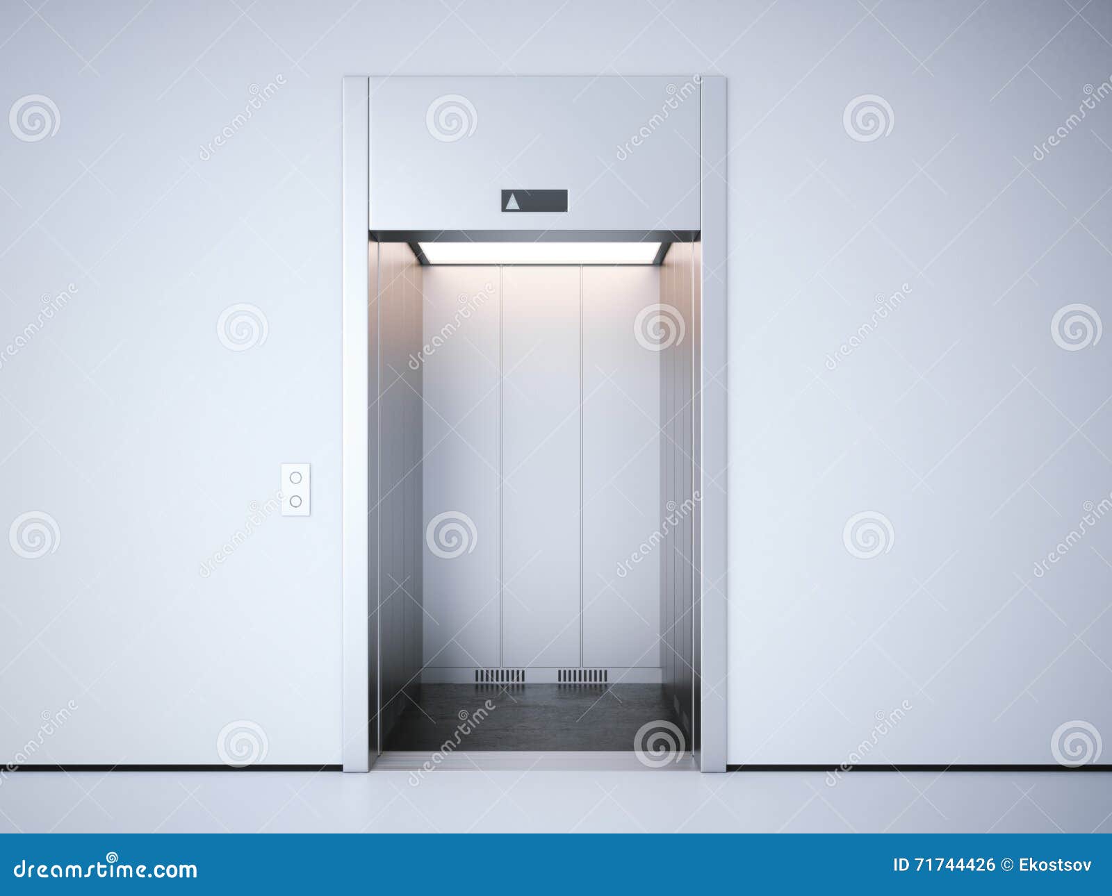 Modern Elevator with Opened Doors. 3d Rendering Stock Illustration ...
