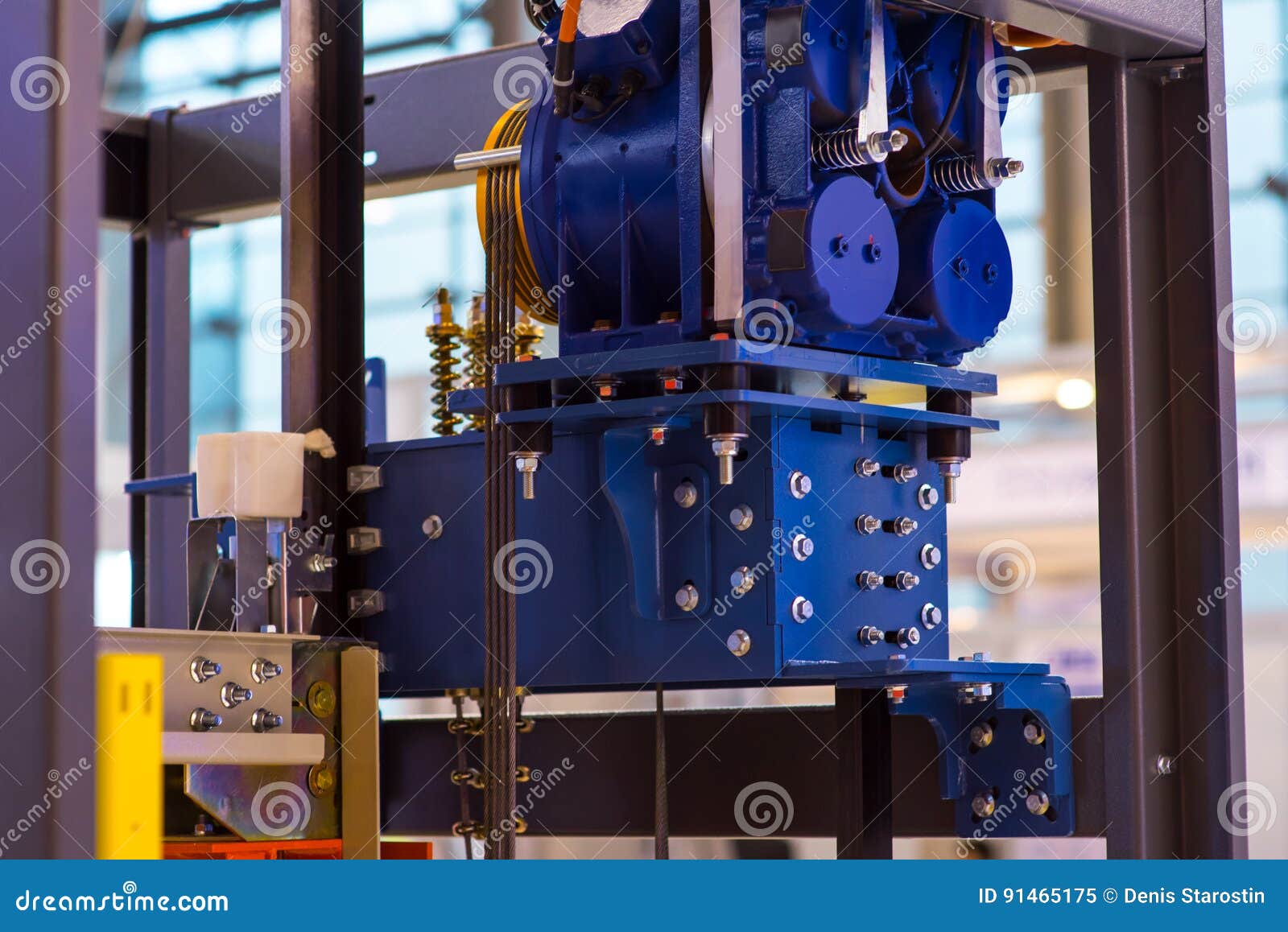 Modern Elevator Shaft Maintenance. Cable Control Stock Image - Image of ...