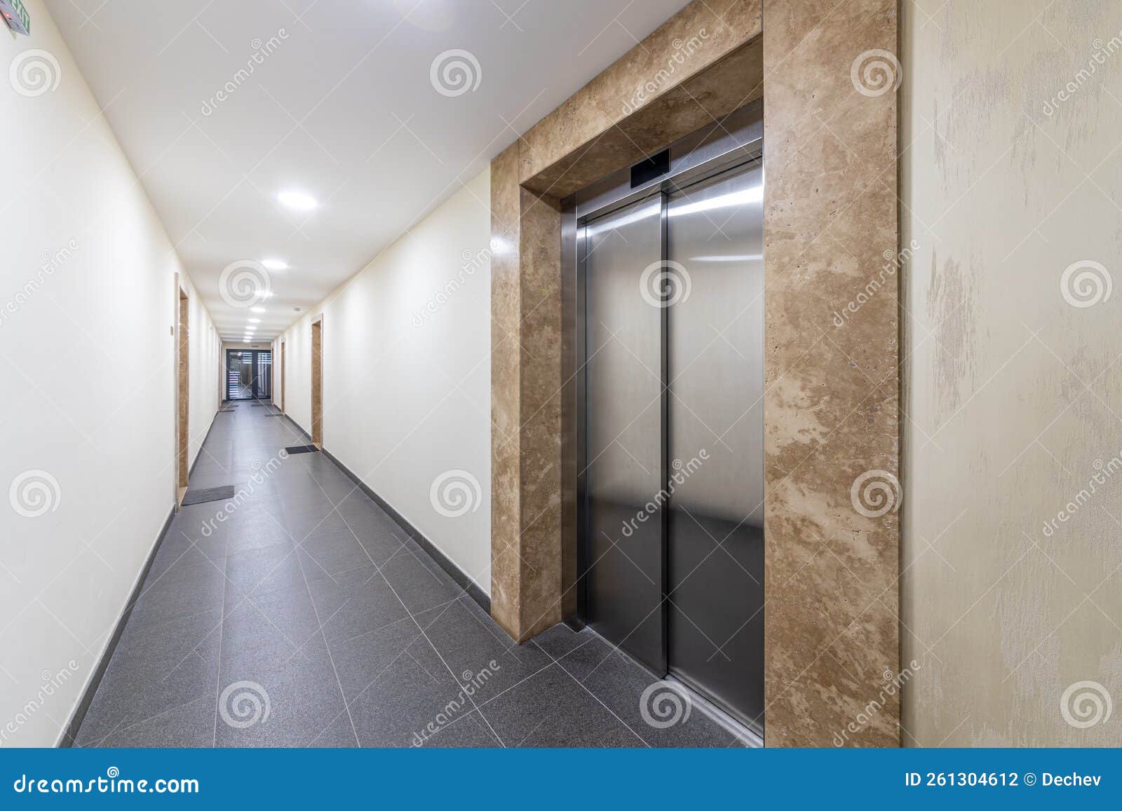 Modern Elevators in a Business Lobby, Hotel or Store. Interior of ...