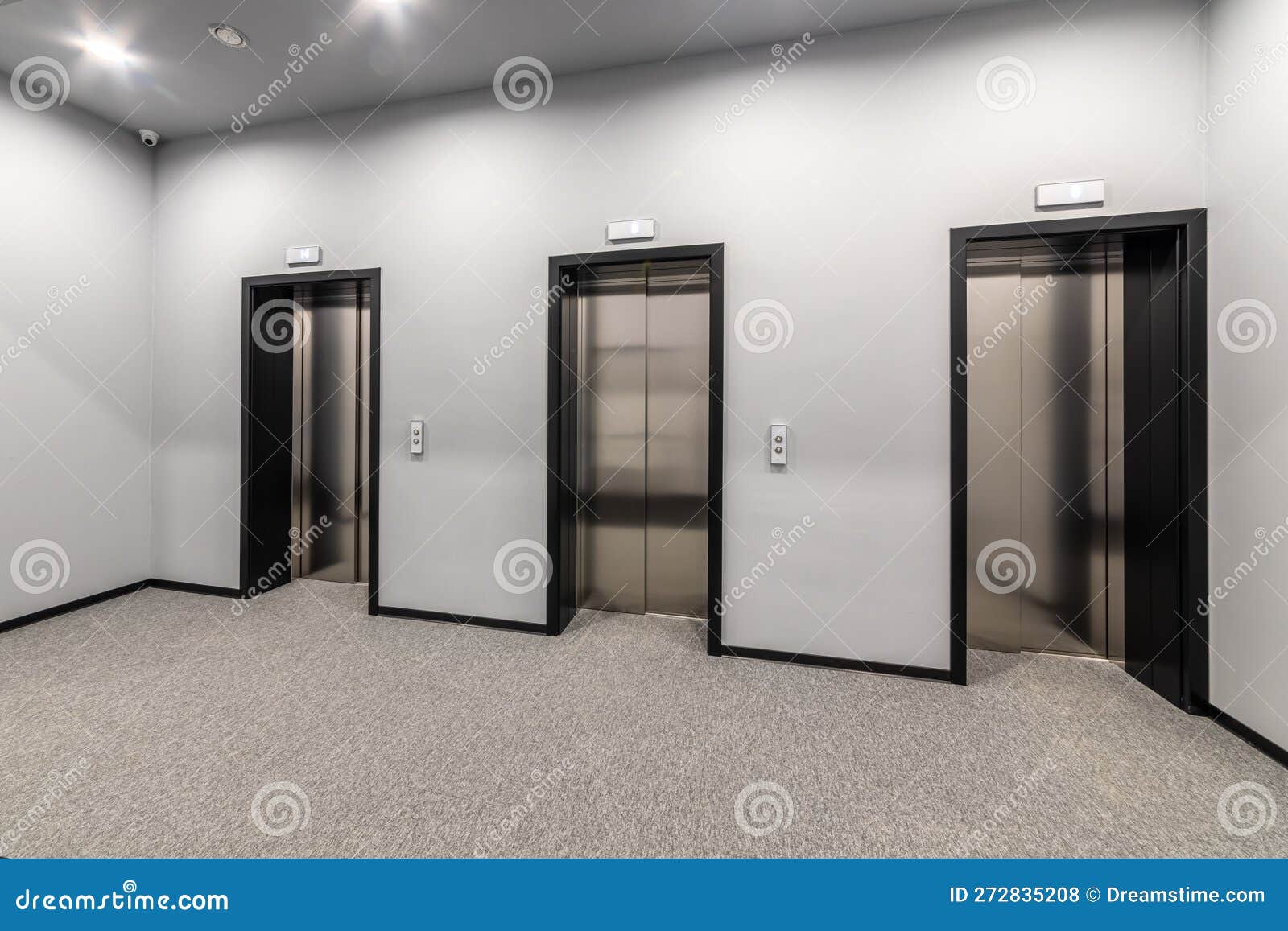 Modern Elevators in a Business Lobby, Hotel or Store. Interior of ...