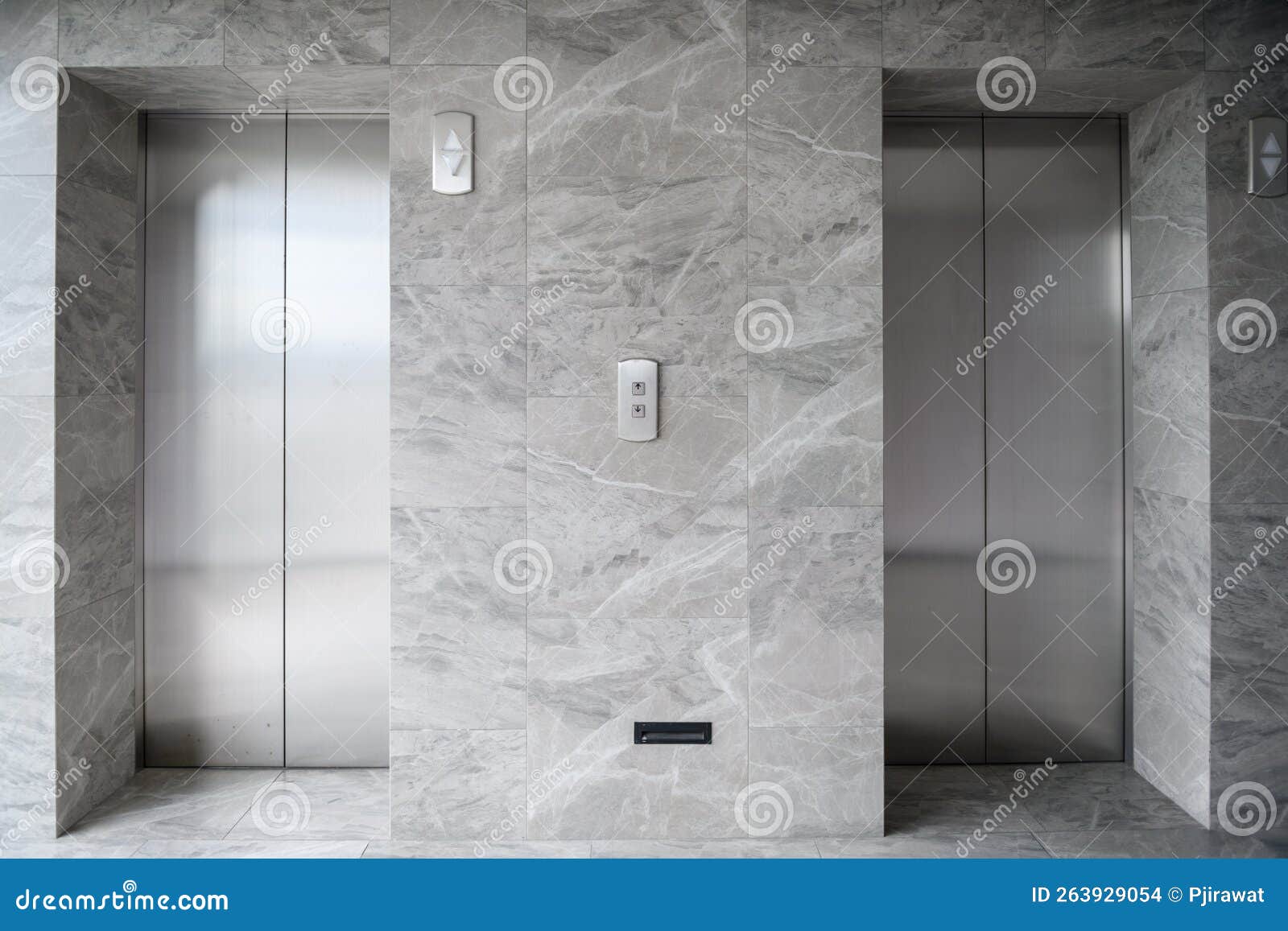 Modern Metal Elevators In Hotel Lobby Royalty-Free Stock Image ...