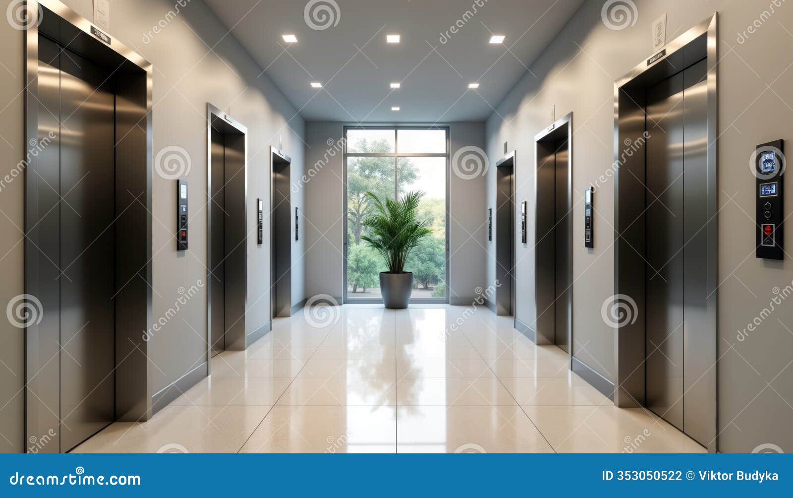 Modern Elevators with Metallic Doors, Digital Floor Indicators Featured ...