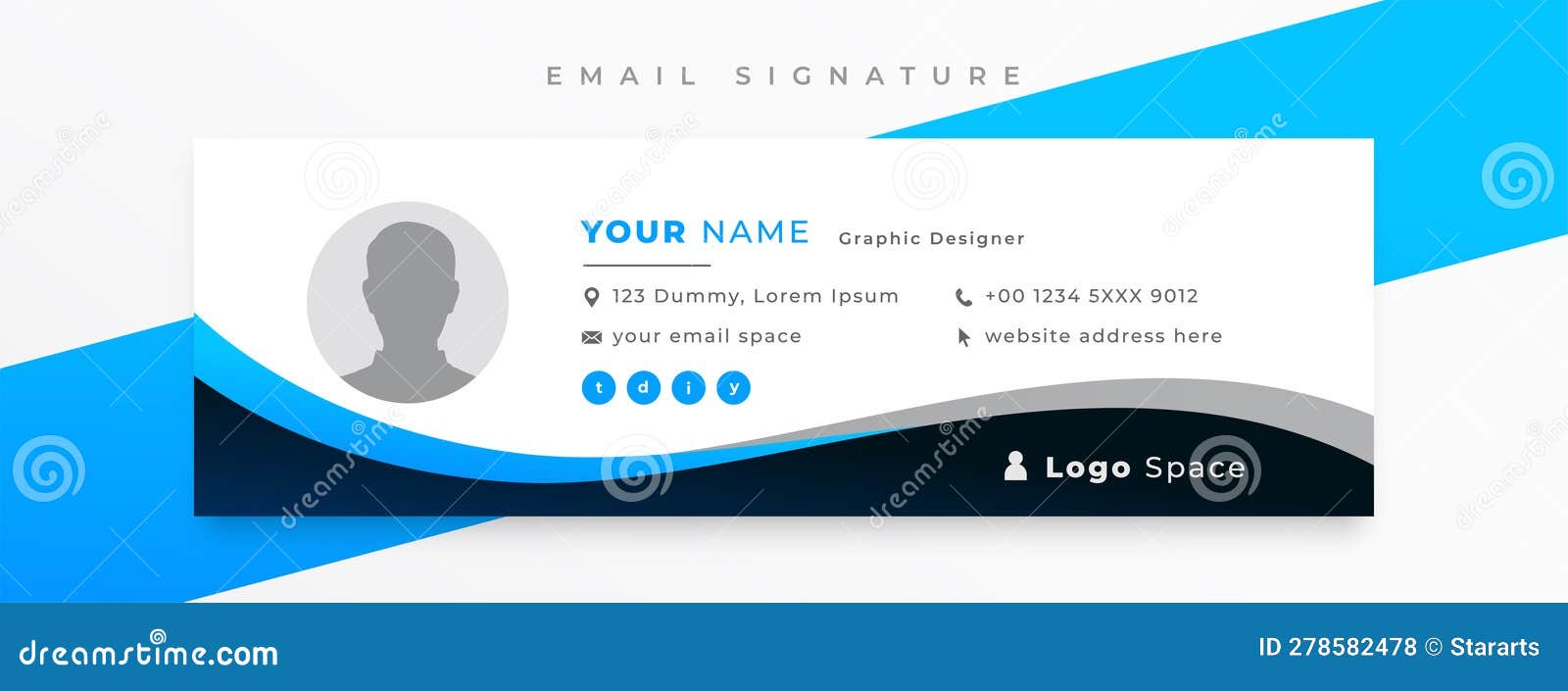 Modern Email Signature and Personal Mail Footer Template Design Vector ...
