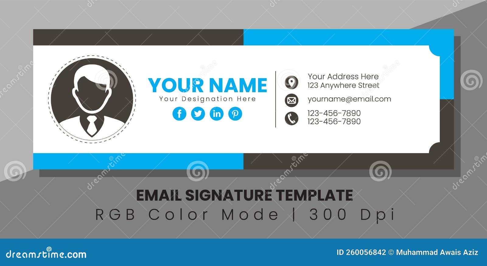 Modern Email Signature. Professional, Vector, Abstract, Modern, and ...