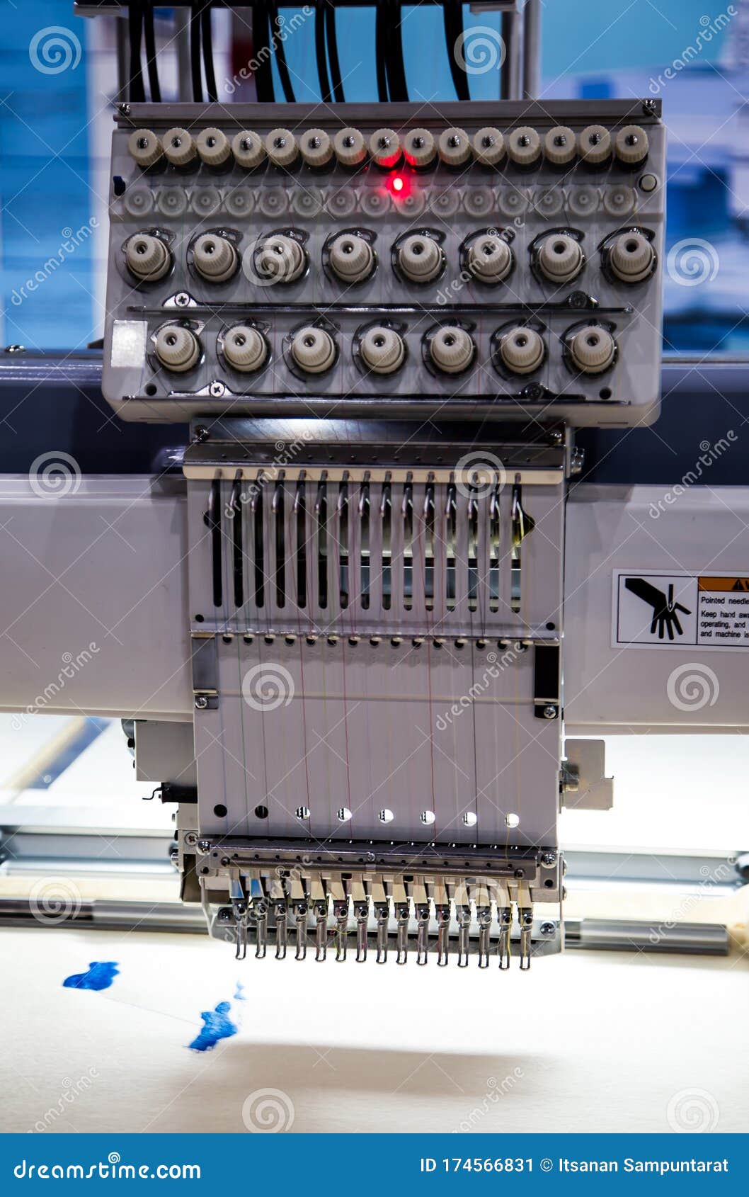 Modern embroidery machine stock image. Image of equipment - 174566831