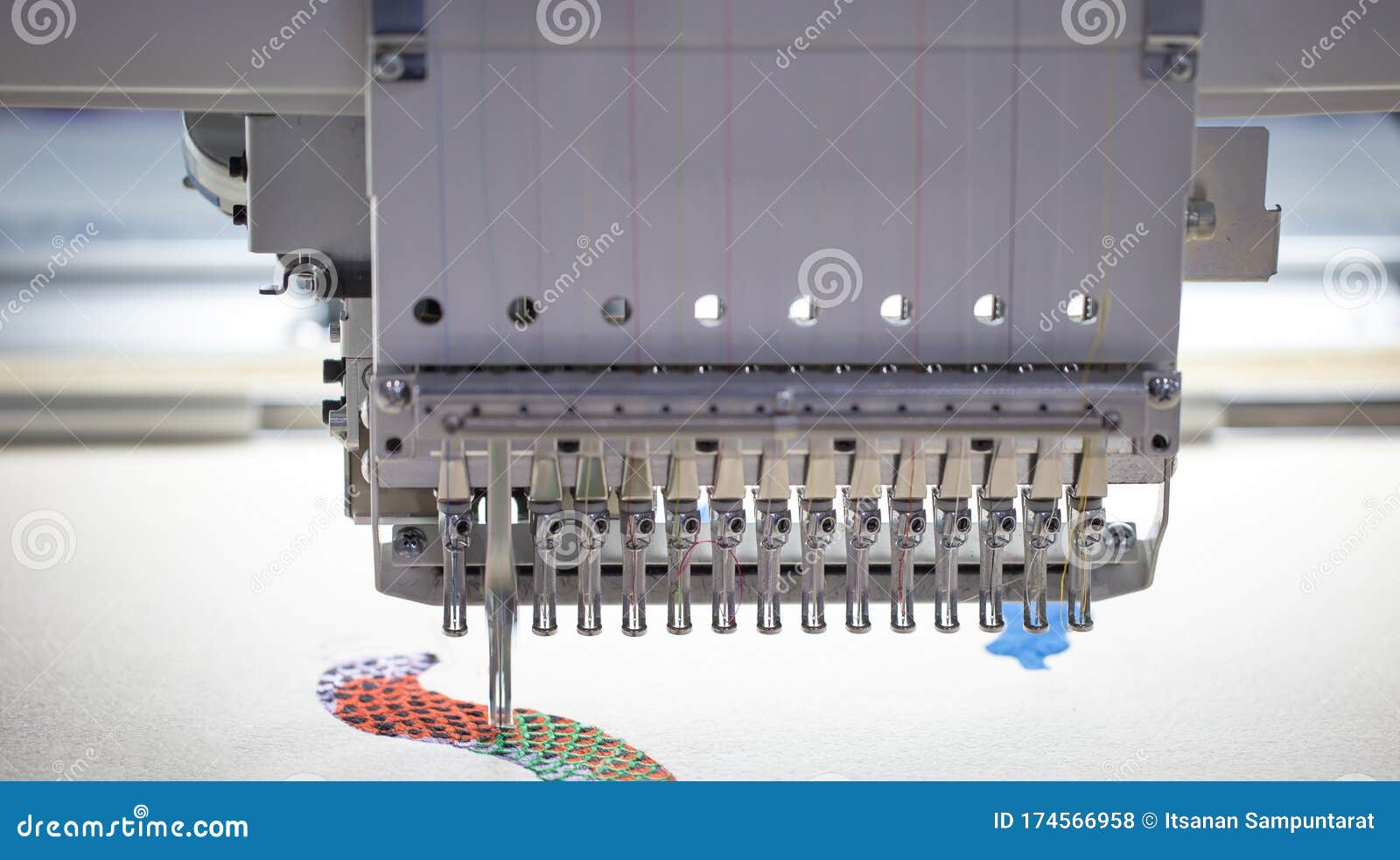 Modern embroidery machine stock photo. Image of cotton - 174566958