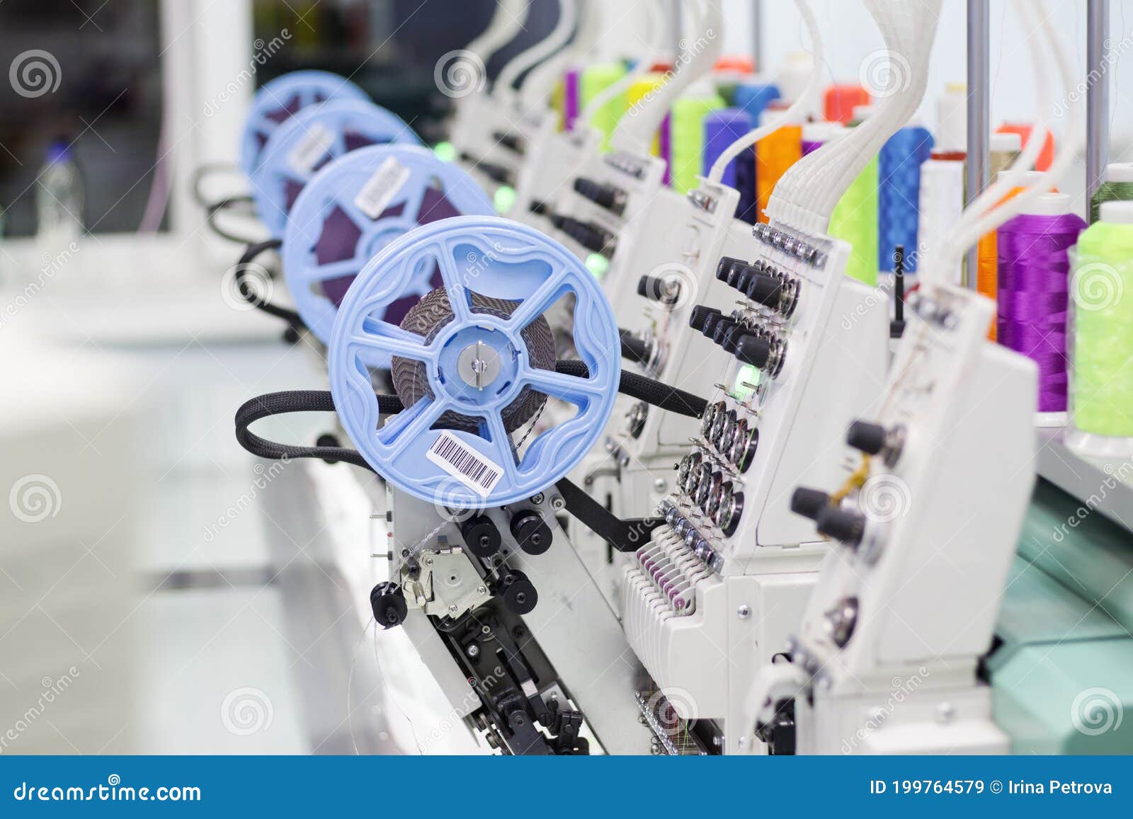 Modern Embroidery Machine with a Device for Sewing Sequins and Colored ...