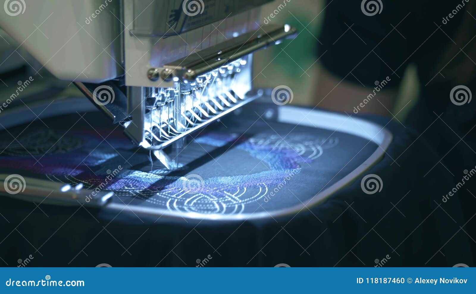Modern Embroidery Machine at Work Stock Photo - Image of equipment ...