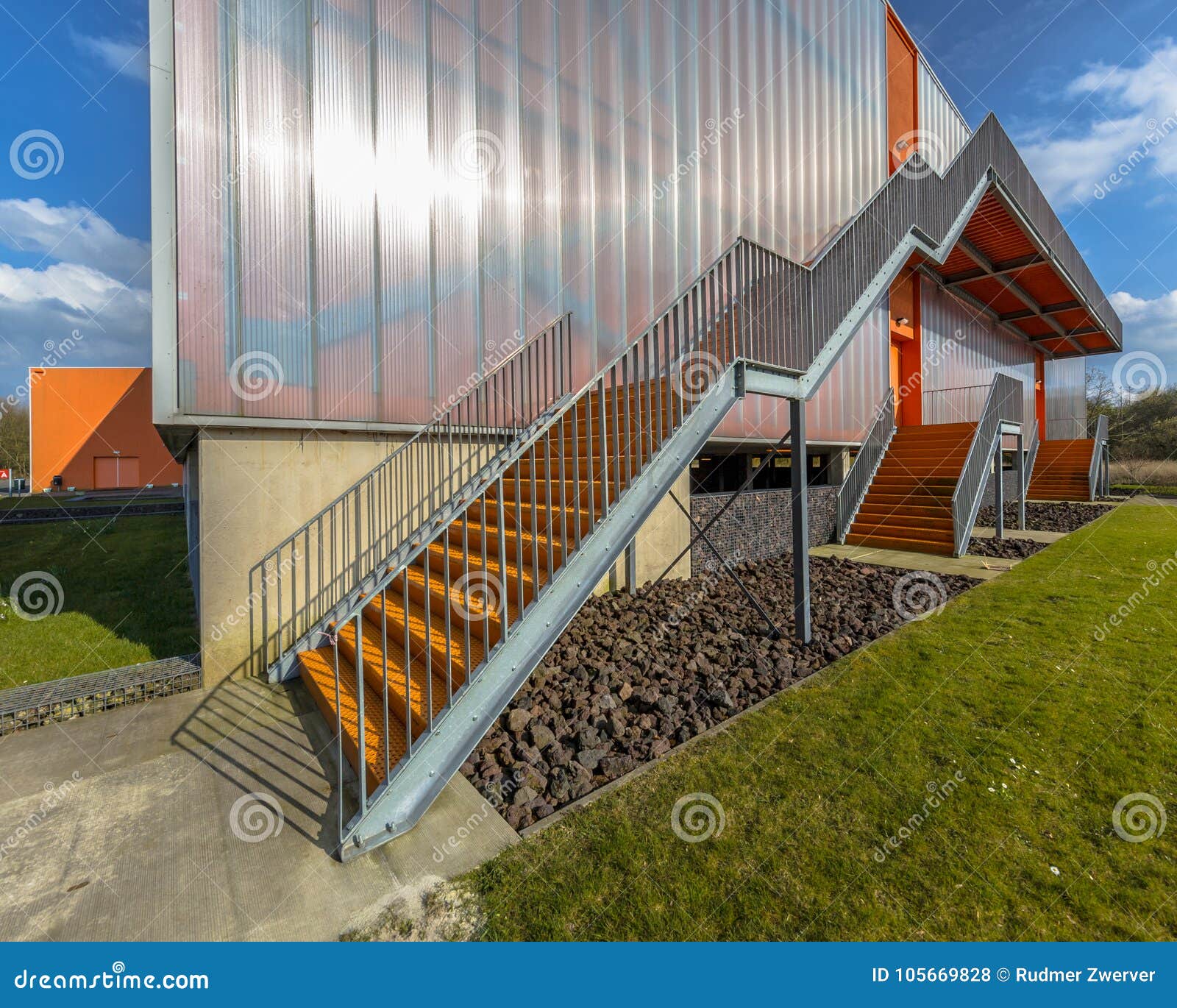 Modern Emergency Exit Ladder Stock Photo - Image of exterior, building ...