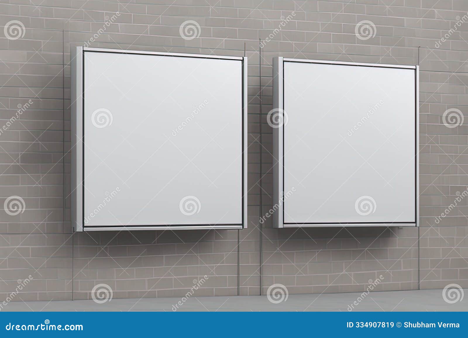 Modern Empty Advertising Billboard in Front of a Wall. Mockup for ...