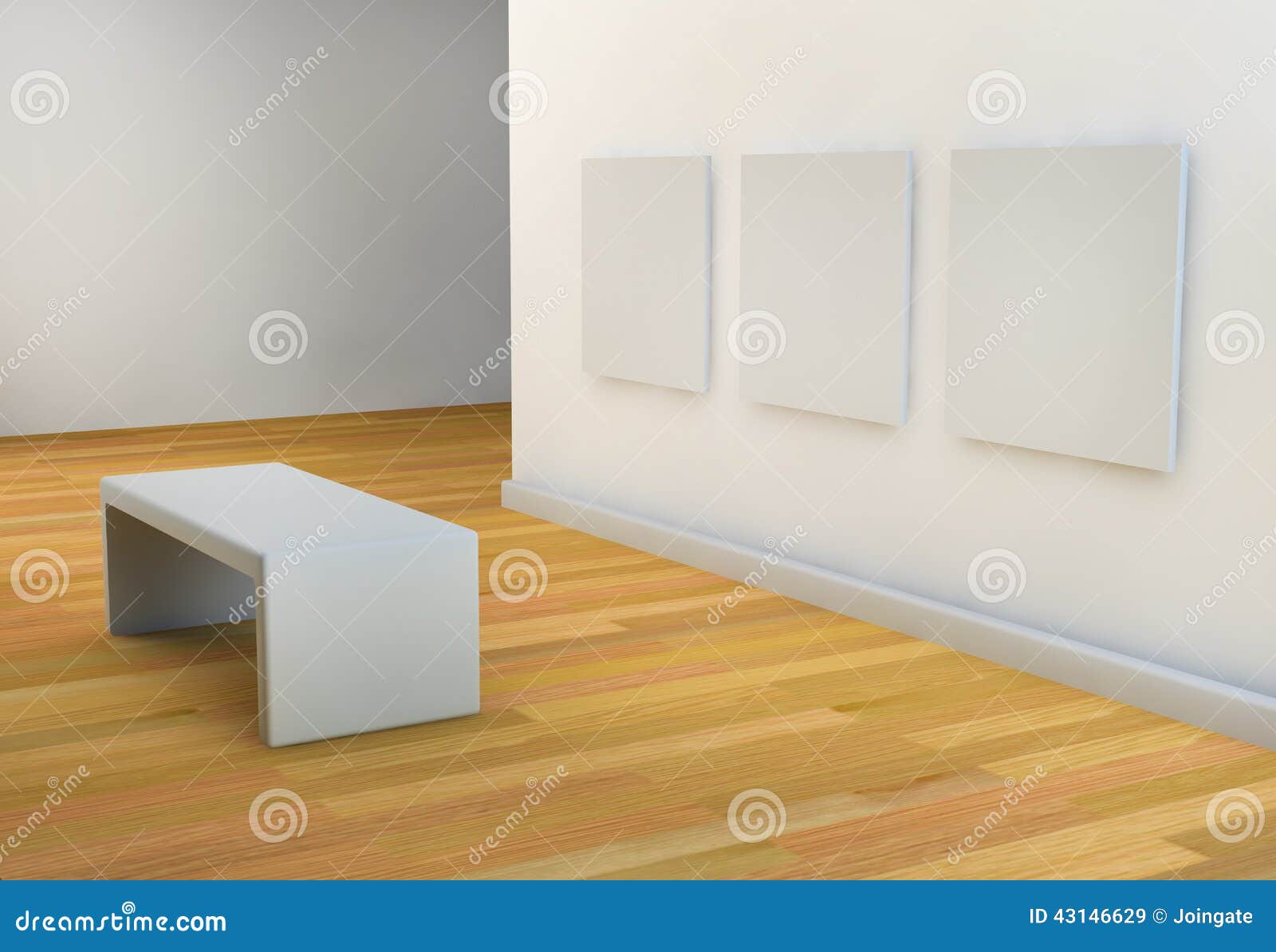MODERN EMPTY ART GALLERY stock illustration. Illustration of white ...