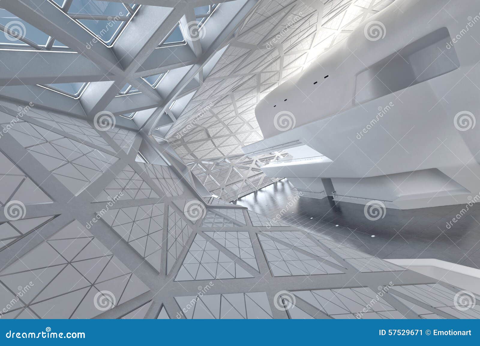 Modern Empty Atrium or Hall Interior Stock Image - Image of highkey ...