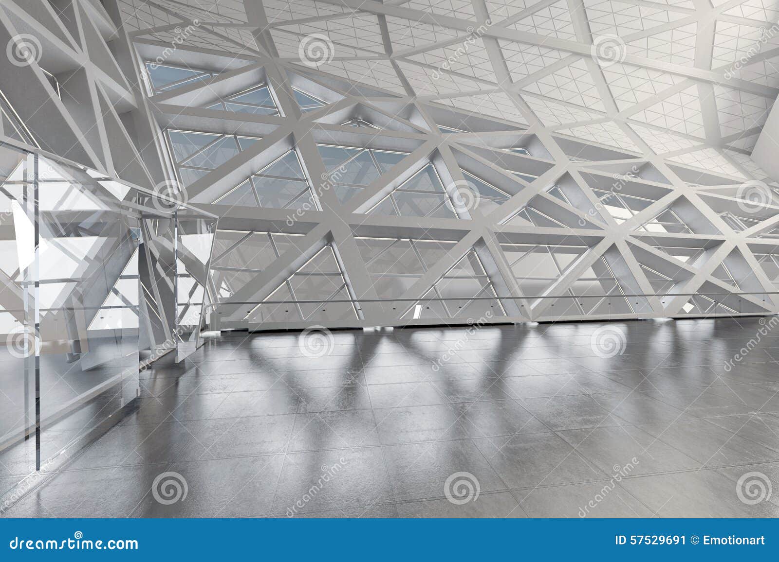 Modern Empty Atrium or Hall Interior Stock Image - Image of interior ...