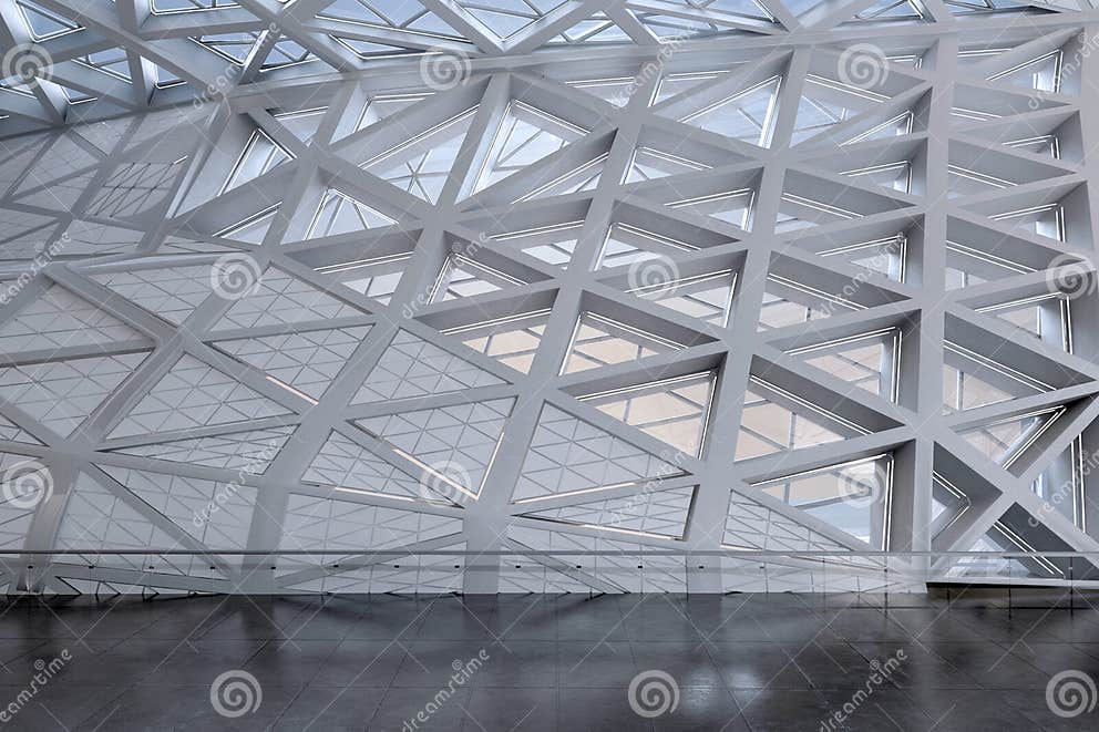 Modern Empty Atrium or Hall Interior Stock Image - Image of geometric ...