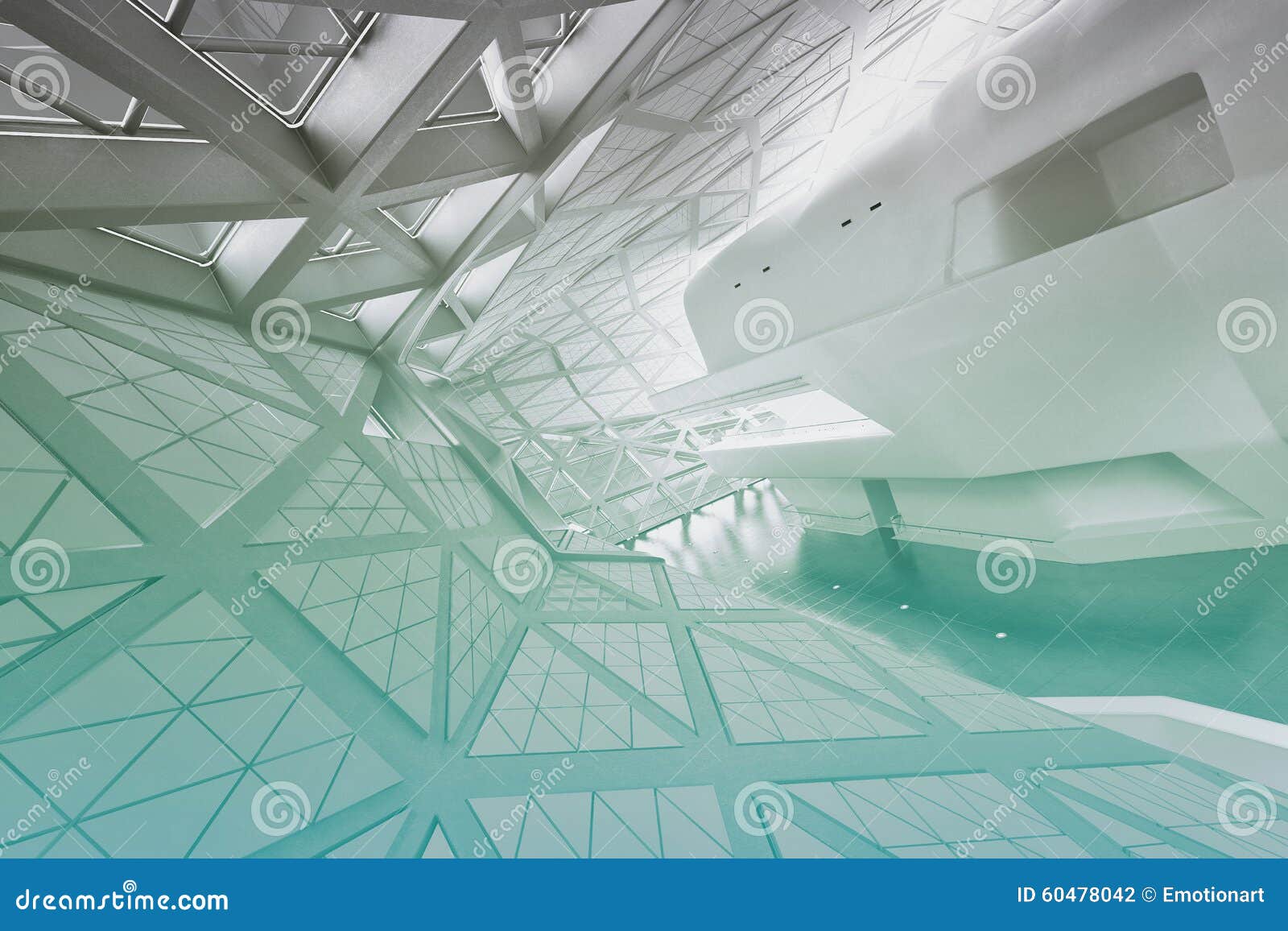 Modern Empty Atrium Interior Stock Photo - Image of interior, azure ...