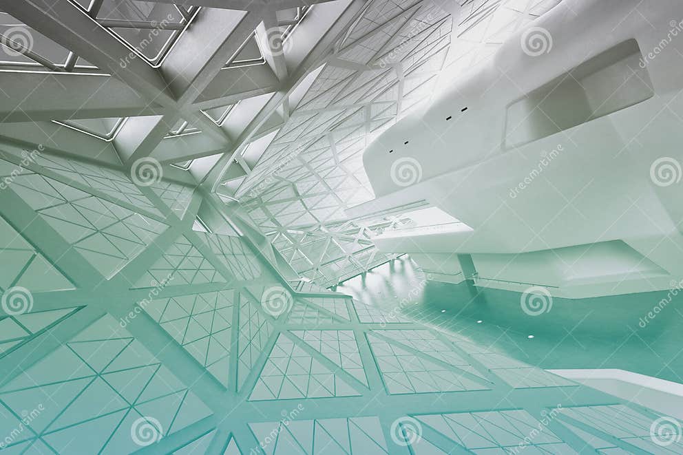Modern Empty Atrium Interior Stock Photo - Image of interior, azure ...