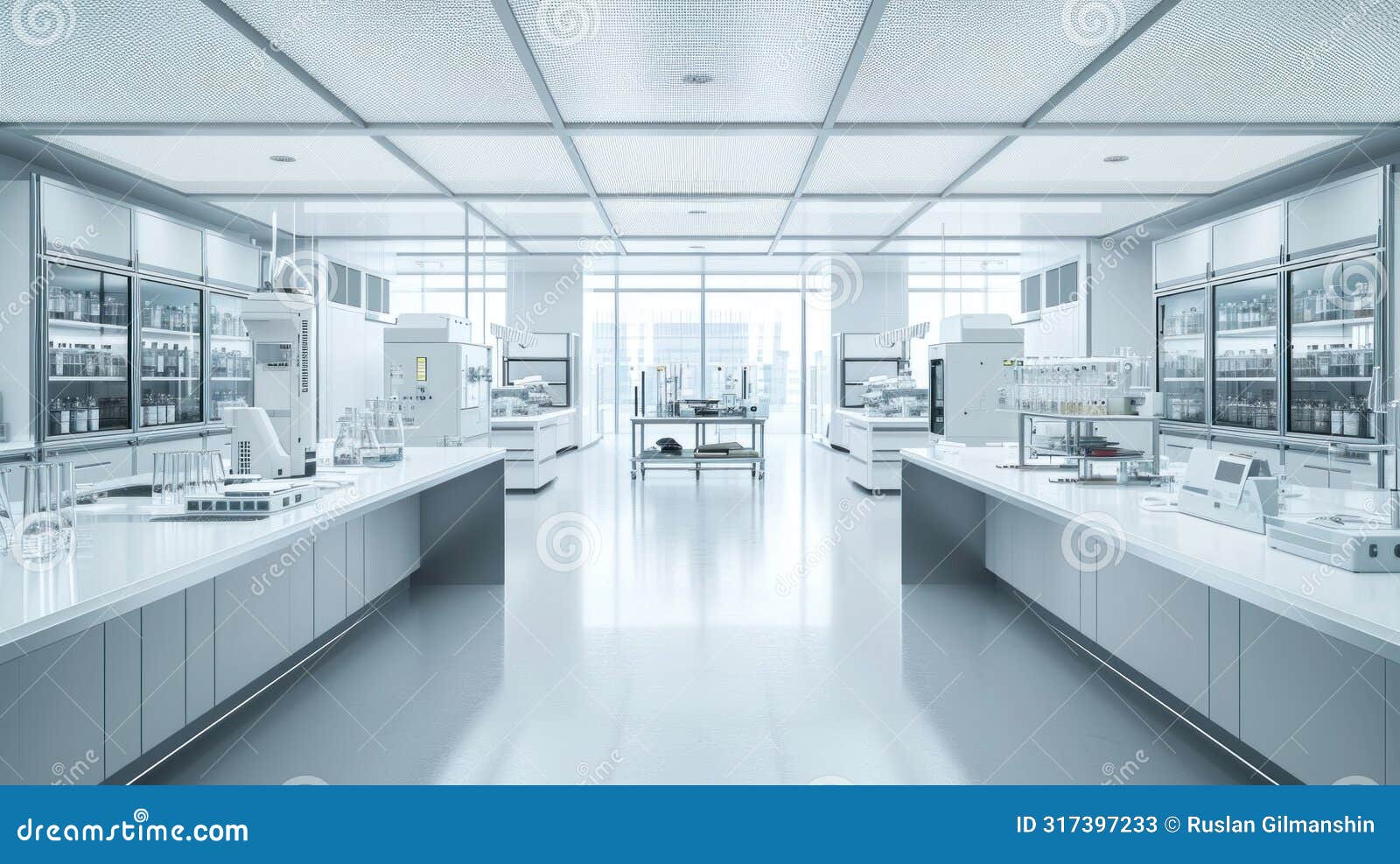 Modern Empty Biological Applied Science Laboratory with Technological ...