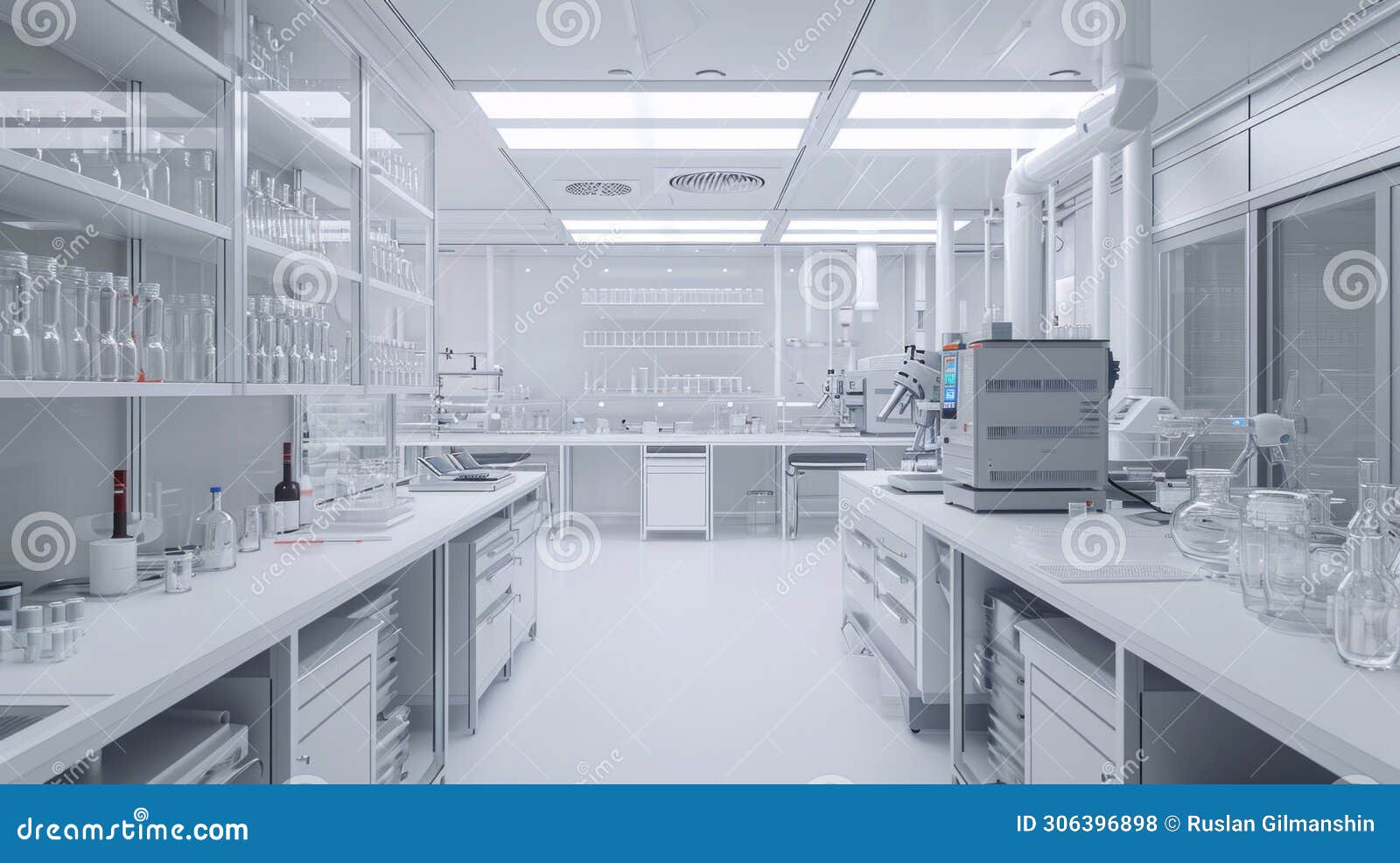 Modern Empty Biological Applied Science Laboratory with Technological ...
