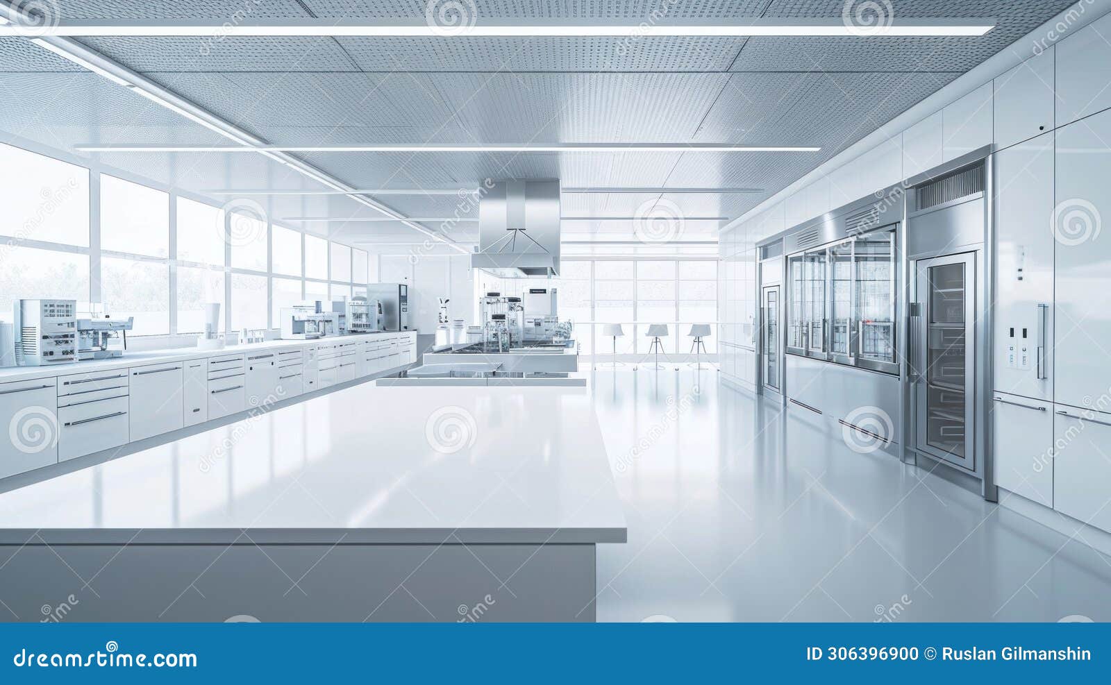 Modern Empty Biological Applied Science Laboratory with Technological ...