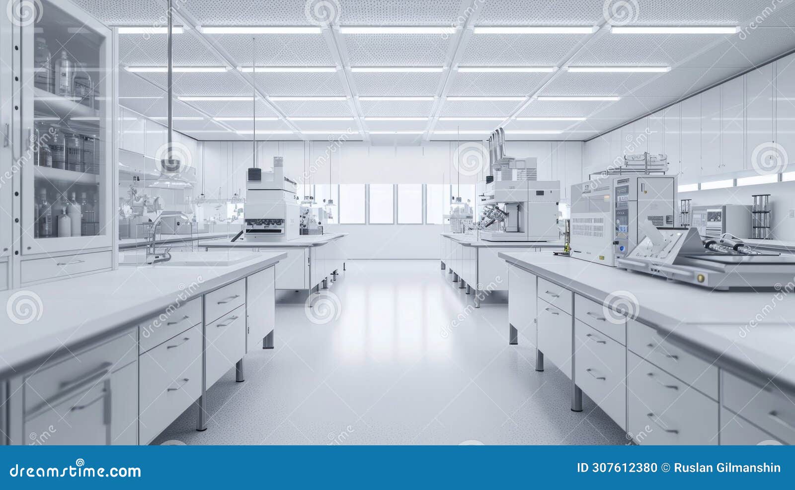 Modern Empty Biological Applied Science Laboratory with Technological ...