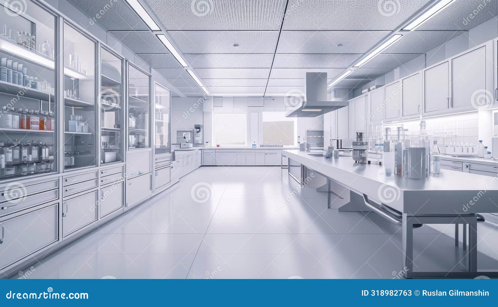 Modern Empty Biological Applied Science Laboratory with Technological ...