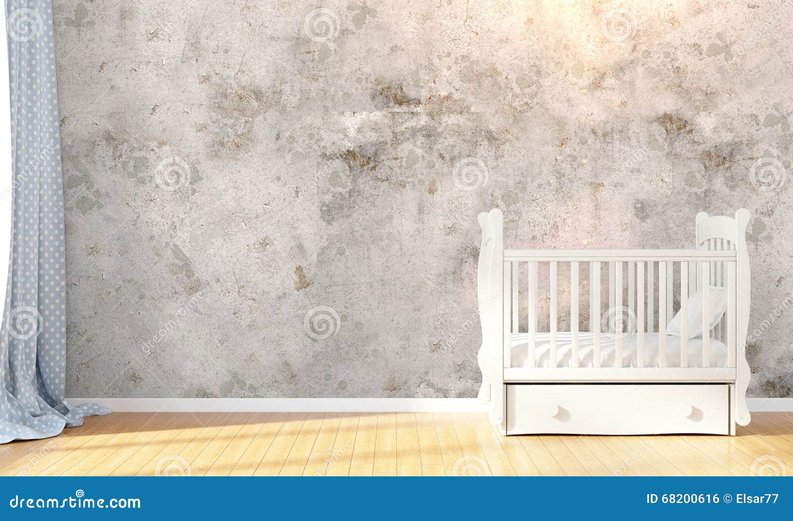 Modern Empty Children S Room . 3D Render Stock Illustration ...