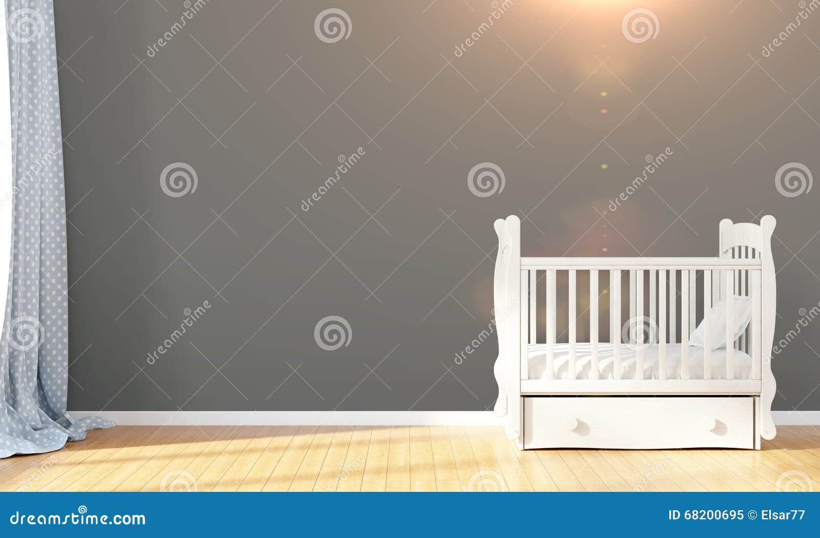 Modern Empty Children S Room . 3D Render Stock Illustration ...