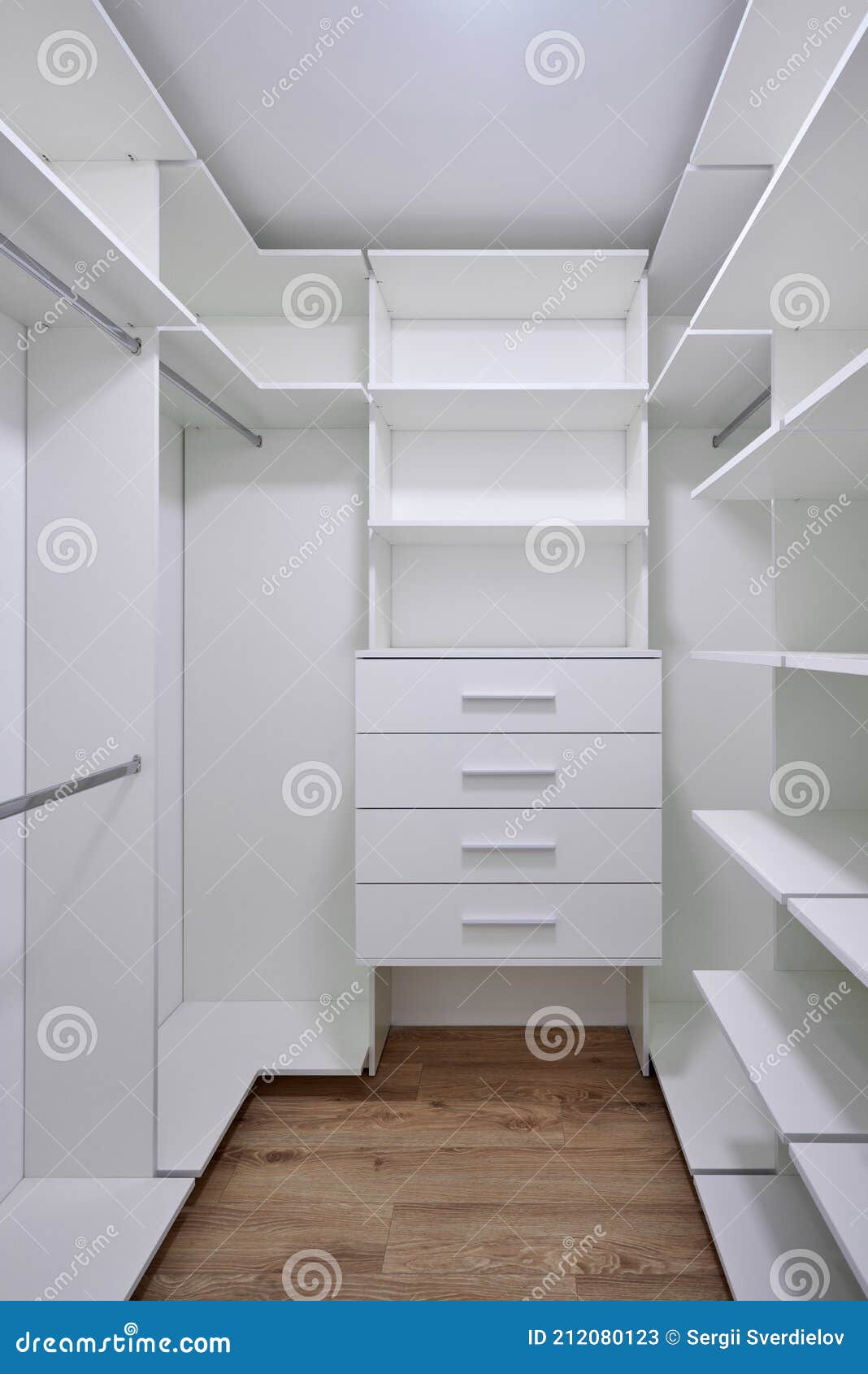 Modern Empty Closet in the Hotel for Different Needs and Clothes Stock ...