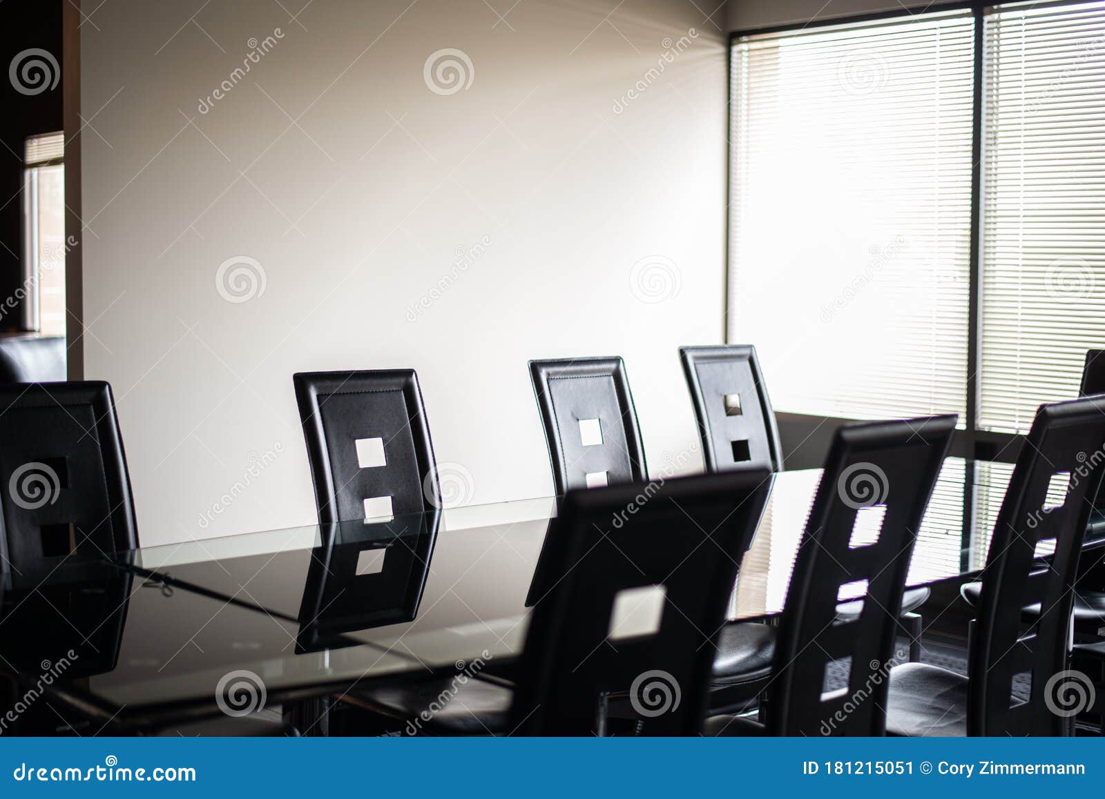 Modern Empty Conference Room Table and Chairs Stock Image - Image of ...