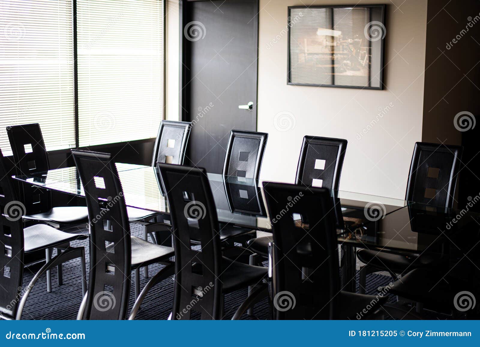 Modern Empty Conference Room Table and Chairs Stock Image - Image of ...