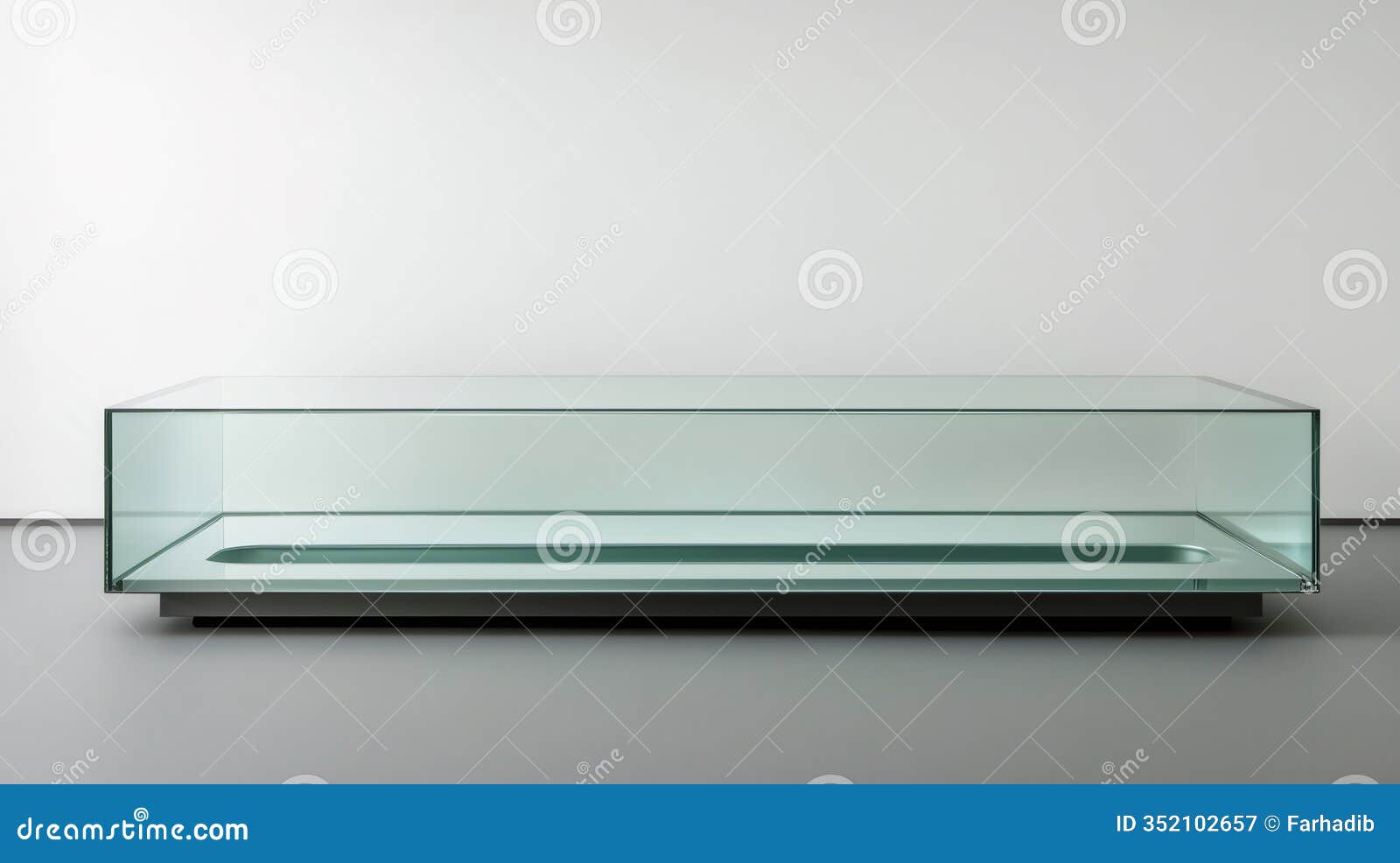 Modern Empty Glass Showcase Standing in a Gallery Stock Illustration ...