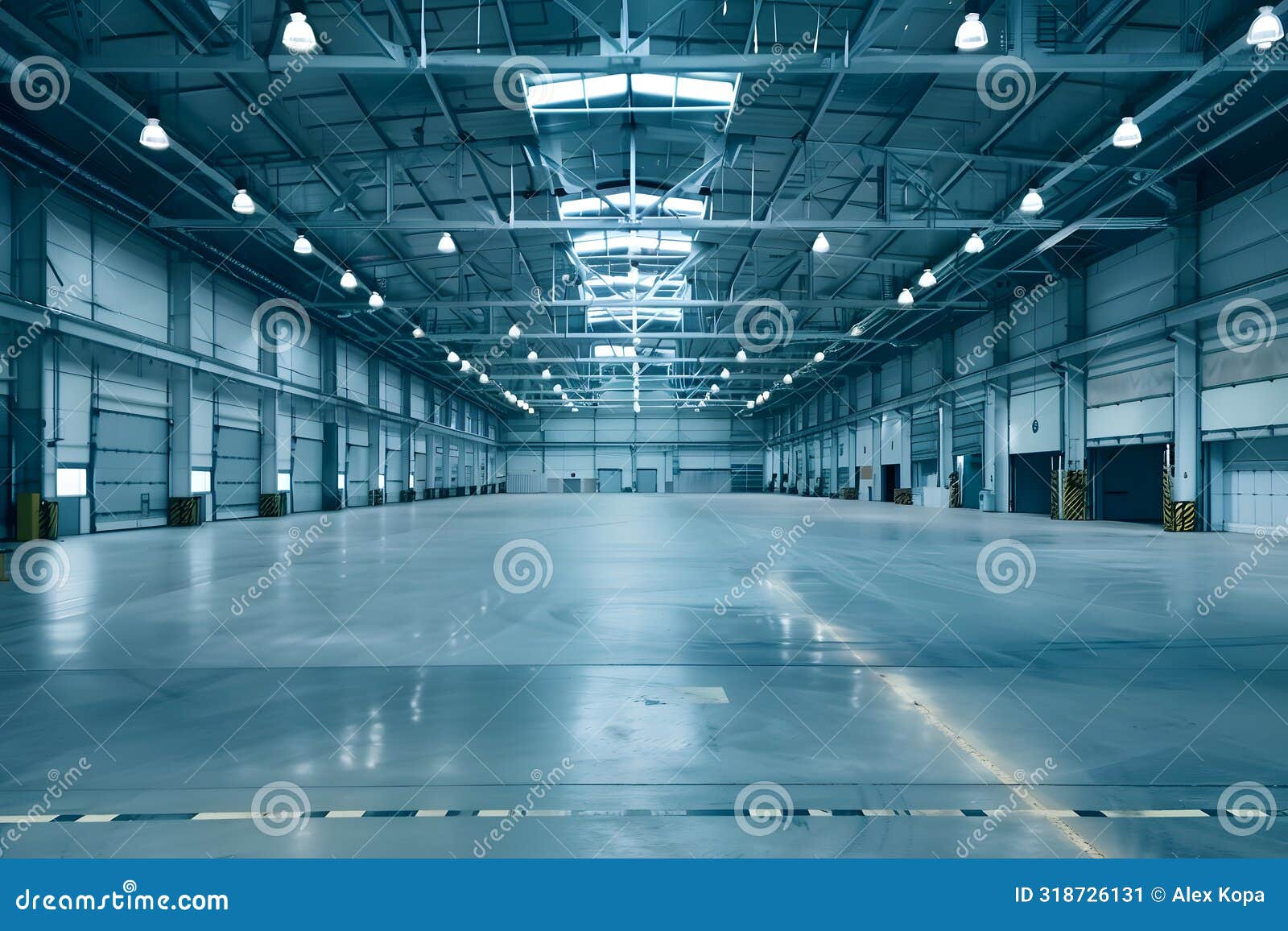 Modern Empty Industrial Warehouse Interior Stock Illustration ...