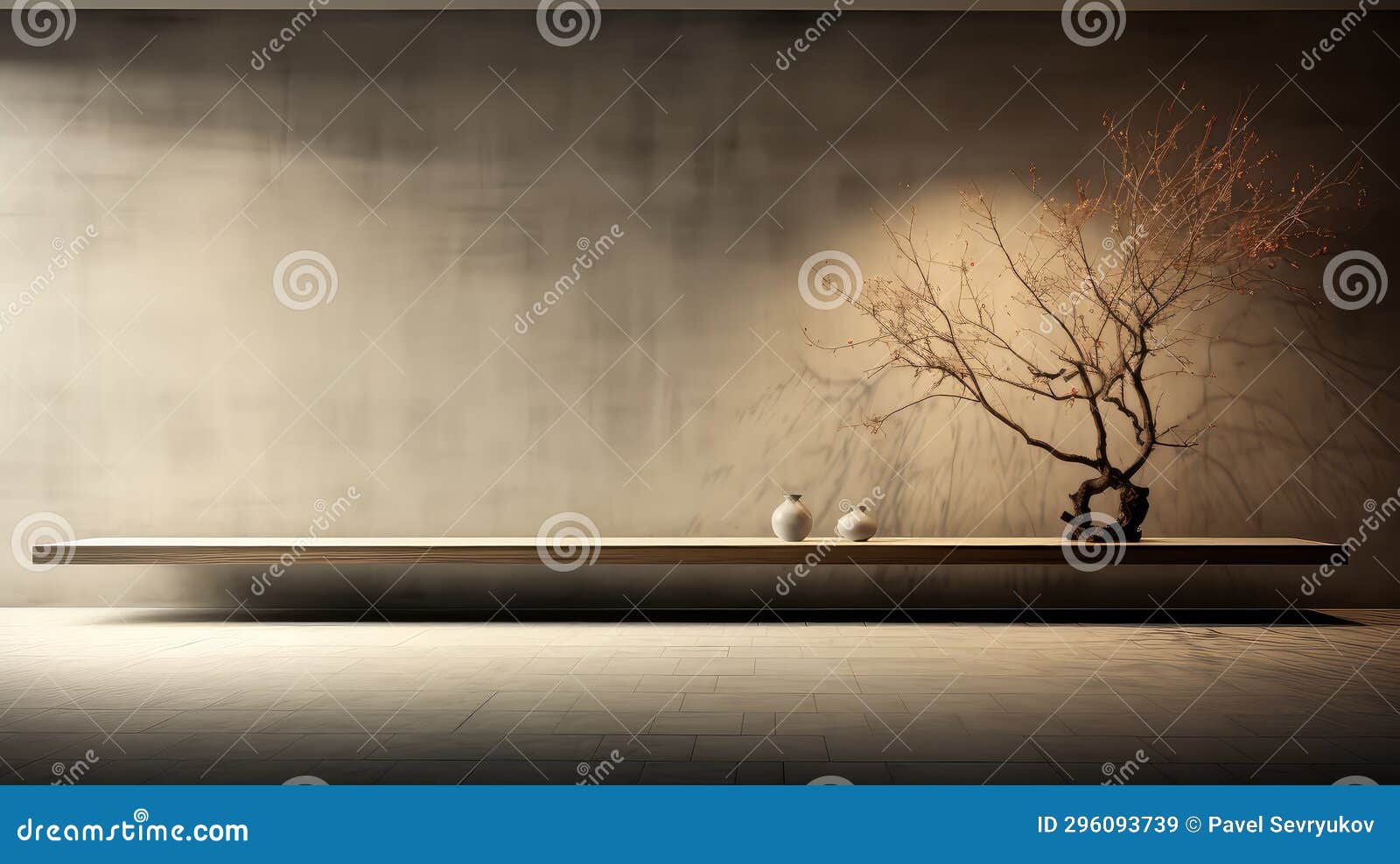 Modern Empty Inside Nature Background Stock Illustration - Illustration ...
