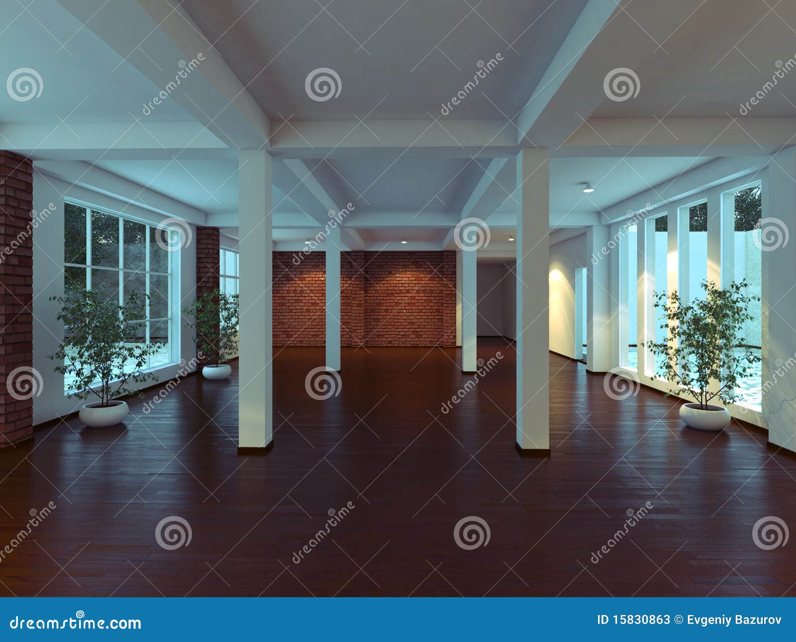 Modern empty interior stock image. Image of indoor, green - 15830863