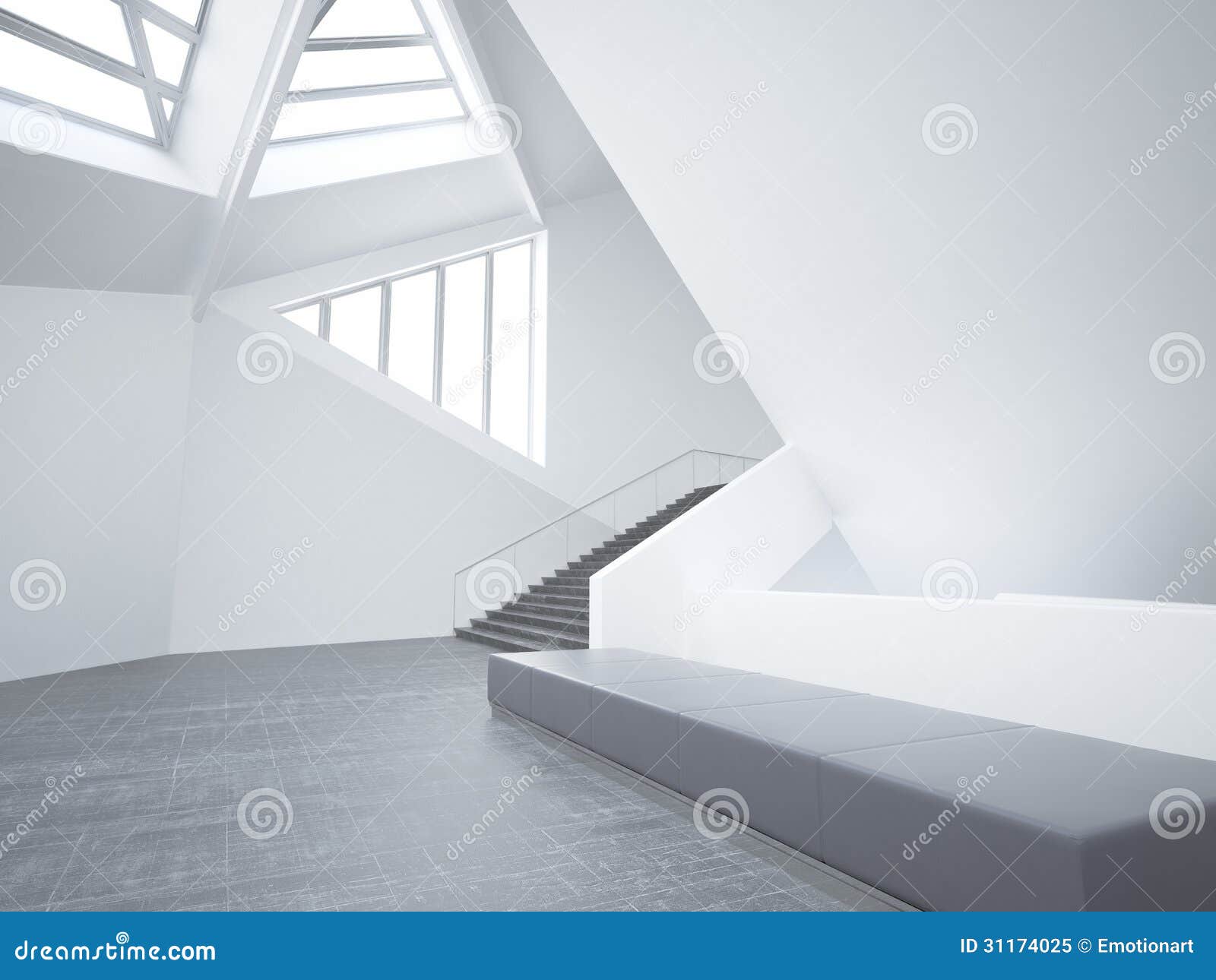Modern Empty Minimalist Atrium | Architecture Interior Stock ...