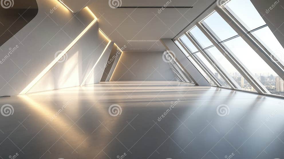 Modern Empty Office with Angular Architecture. the Interior Pic Stock ...