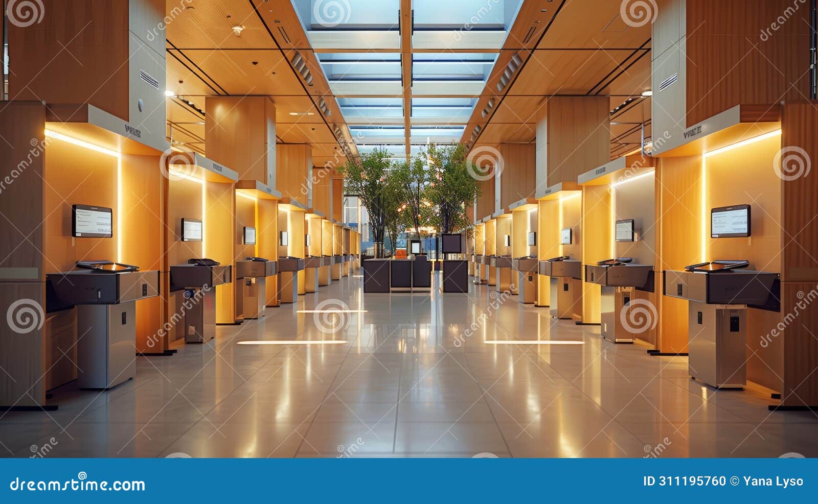 Modern Empty Polling Station with Electronic Voting Booths. Concept of ...